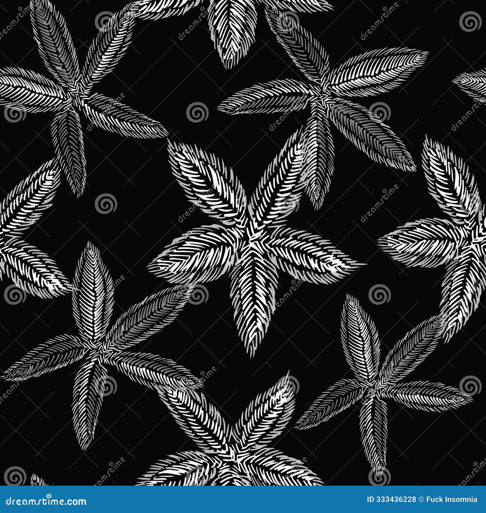 Seamless Set of Marijuana Leaves Pattern Stock Vector - Illustration of ...