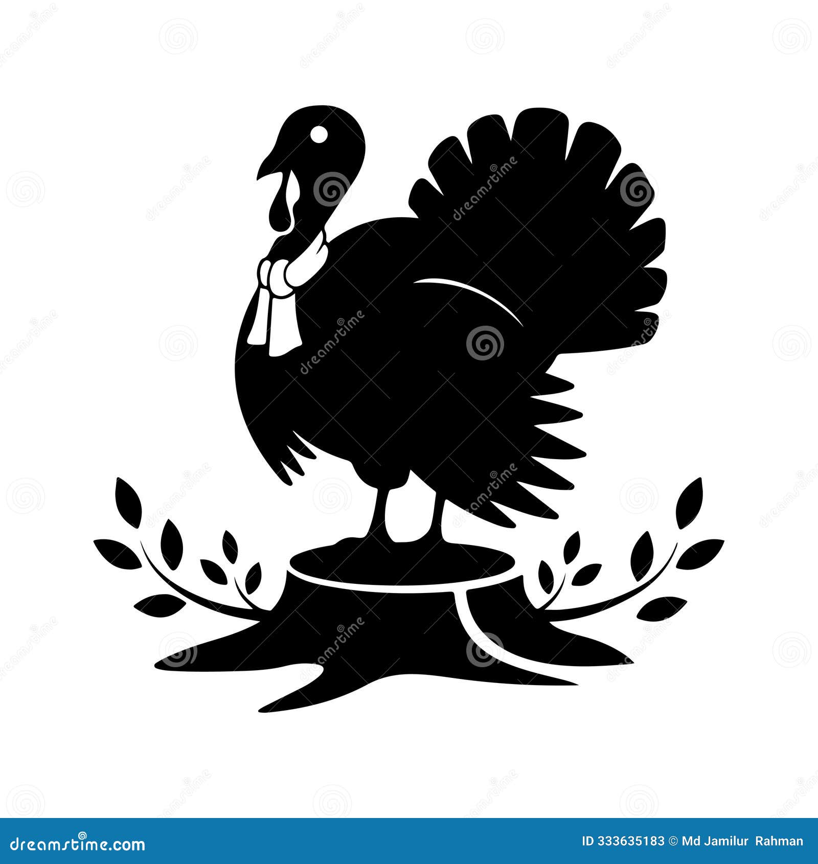 Cute Turkey Silhouette Vector Art Illustration Stock Vector ...