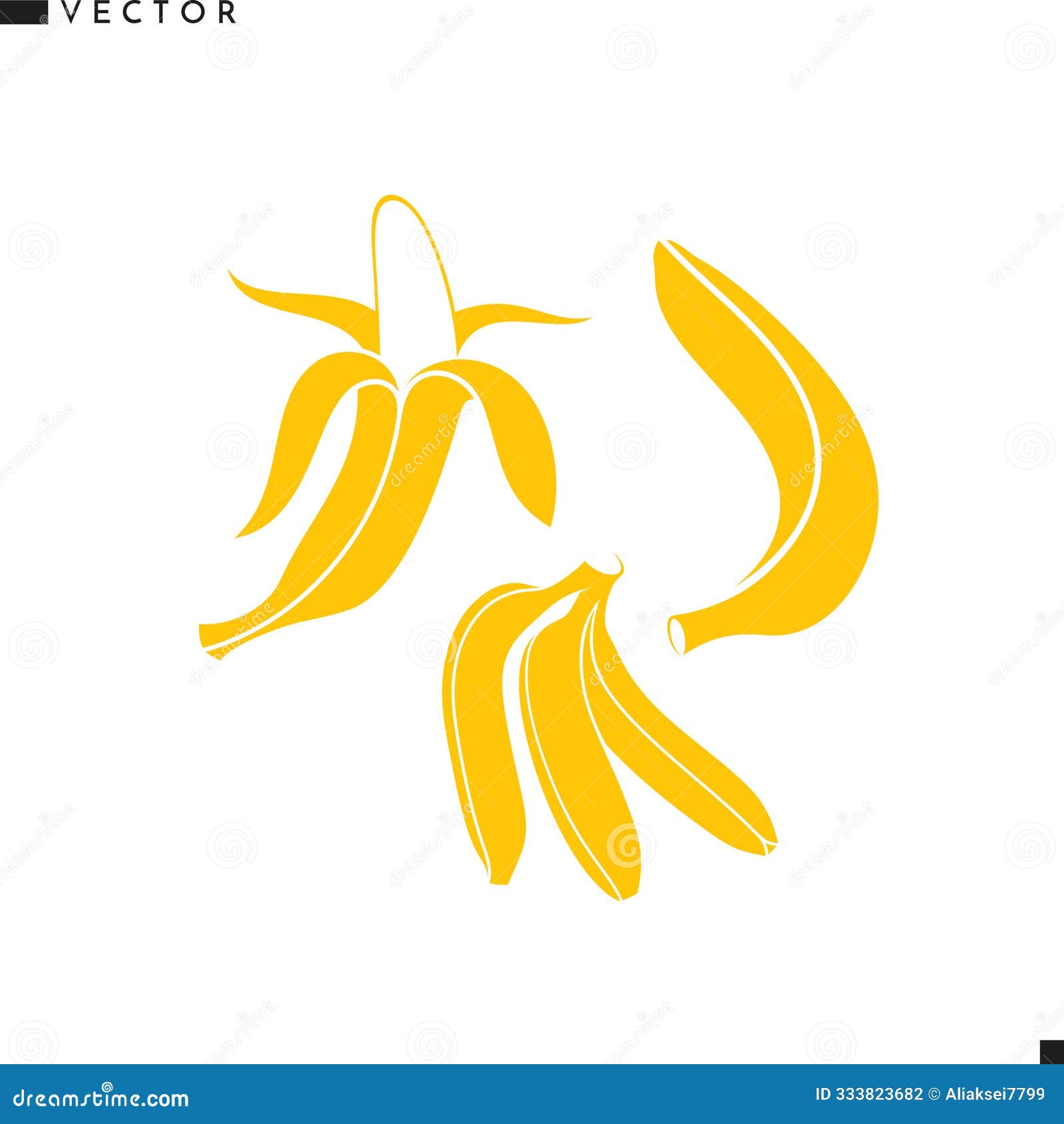 Yellow Banana Alphabet. Vector 3D Layered Typeface. English Letters ...