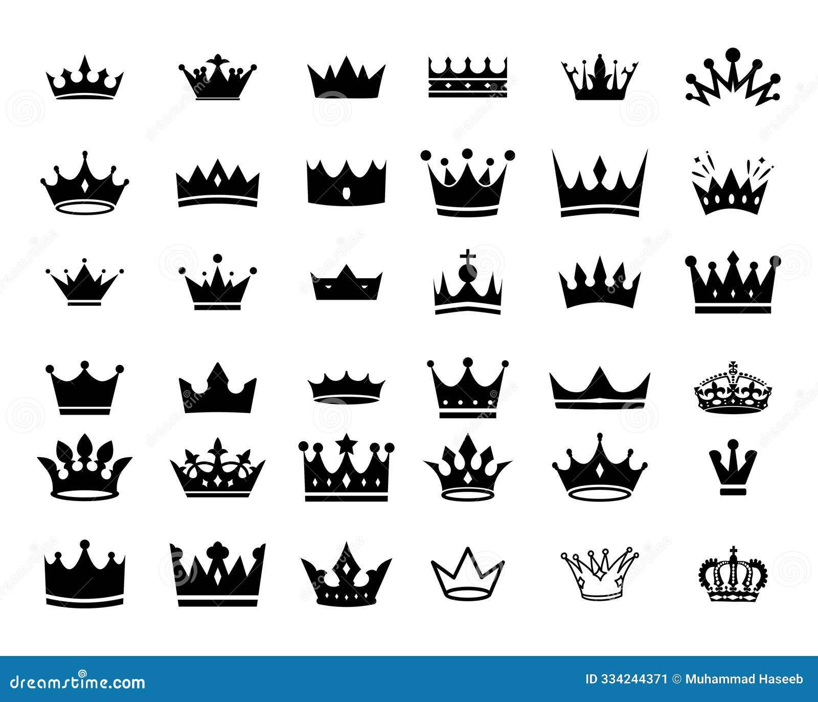 Collection of Crown Icons or Symbols Vector Editable File. Stock ...