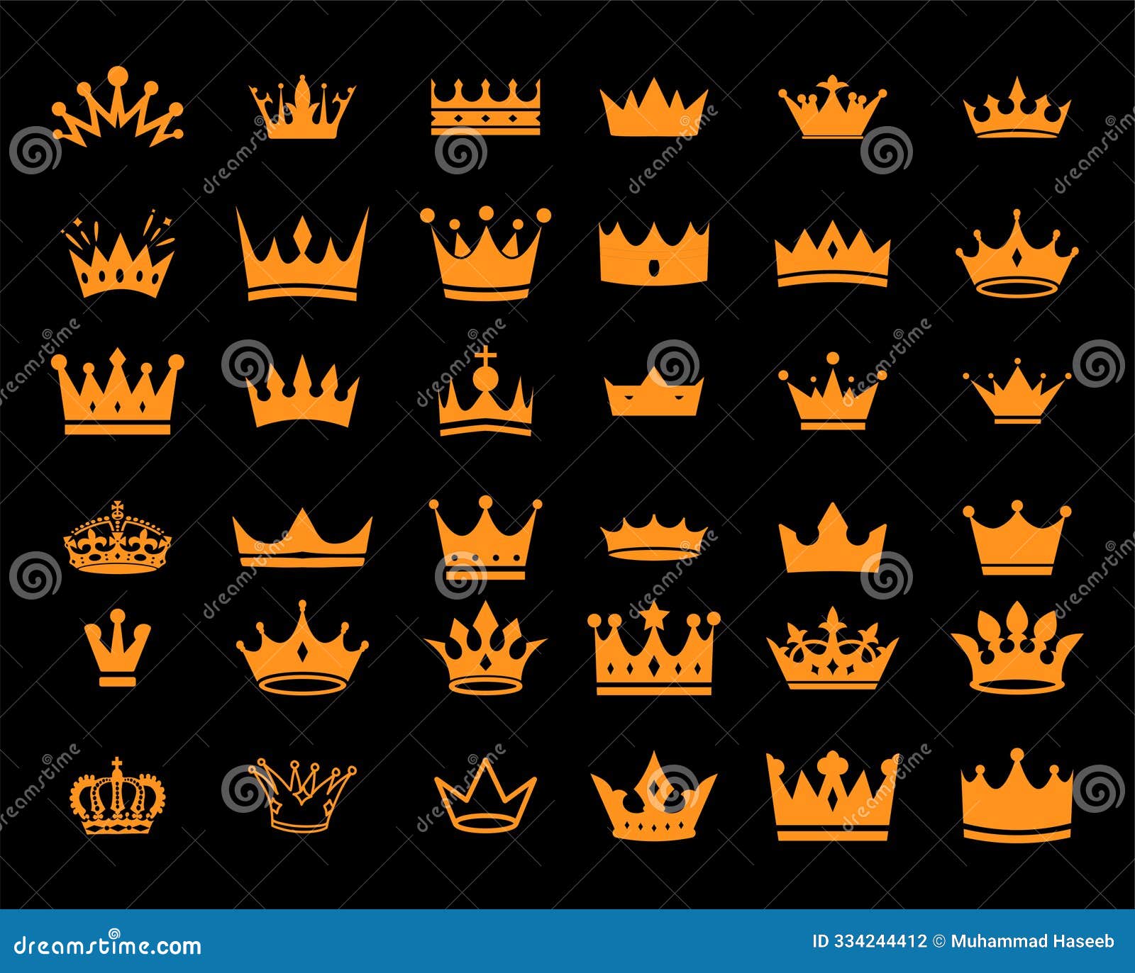 Collection of Crown Icons or Symbols Vector Editable File. Stock ...