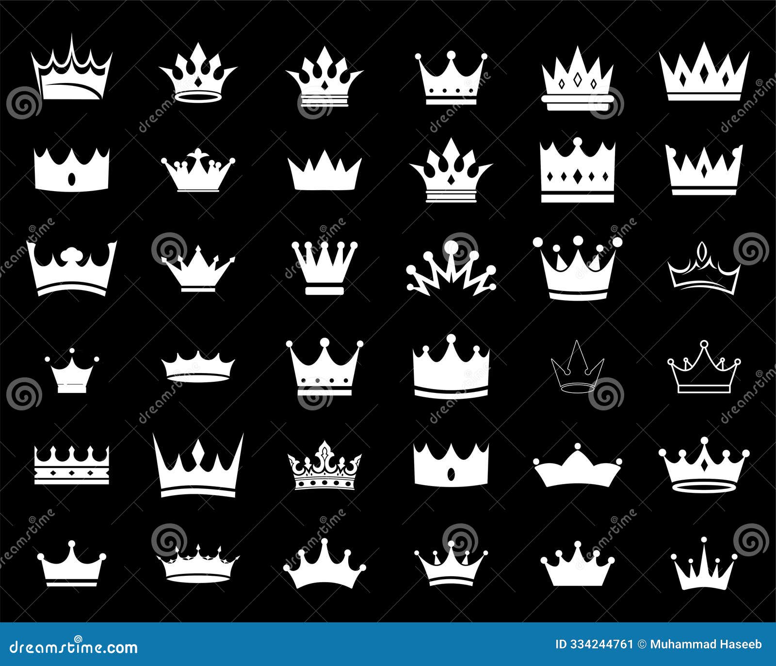Collection of Crown Icons or Symbols Vector Editable File. Stock ...