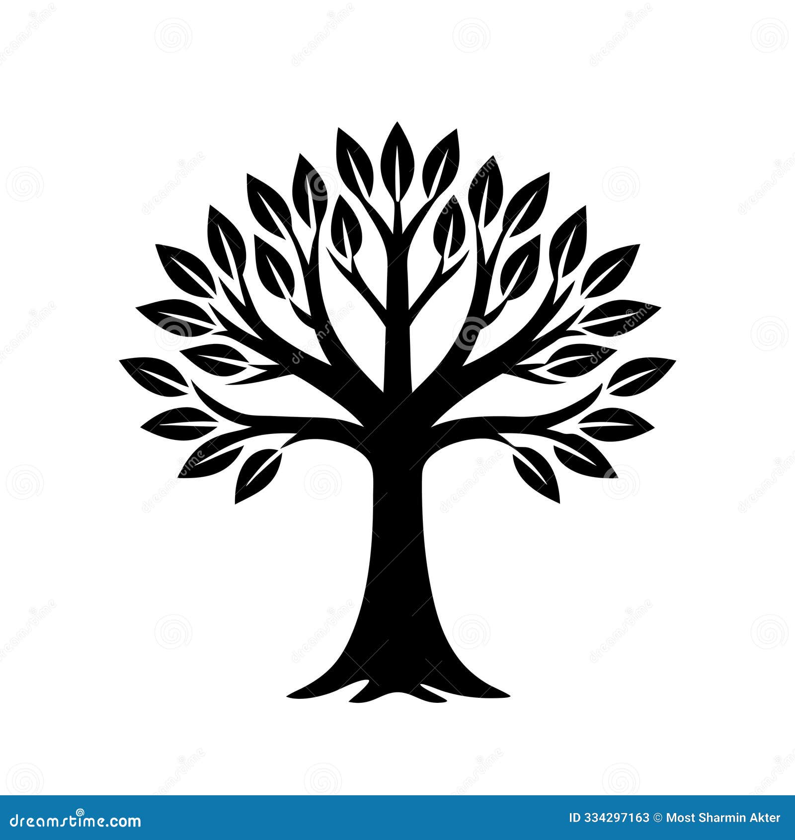 Elegant Black Tree Icon Vector Illustration Stock Illustration ...