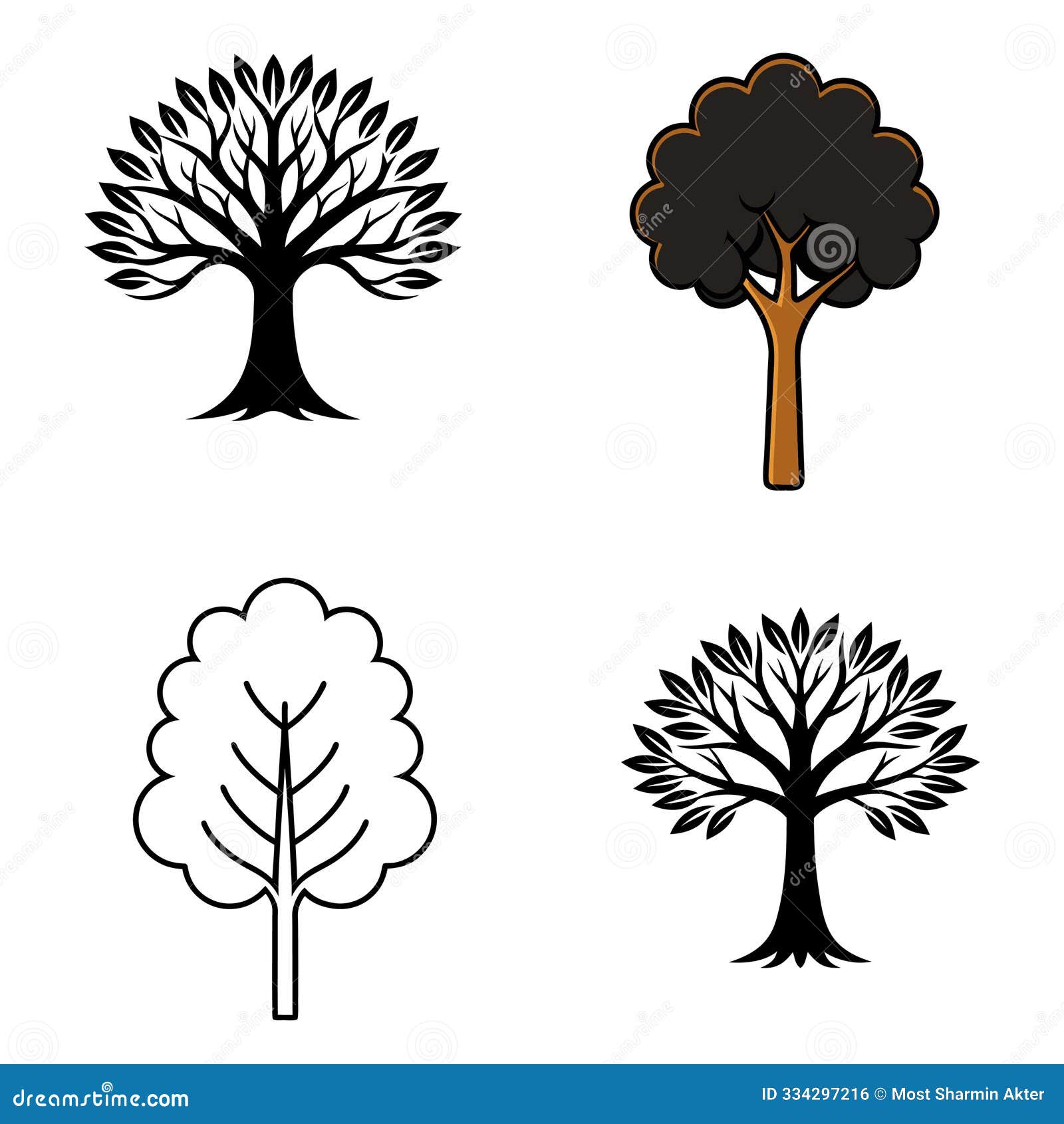 Elegant Black Tree Icon Vector Illustration Stock Illustration ...