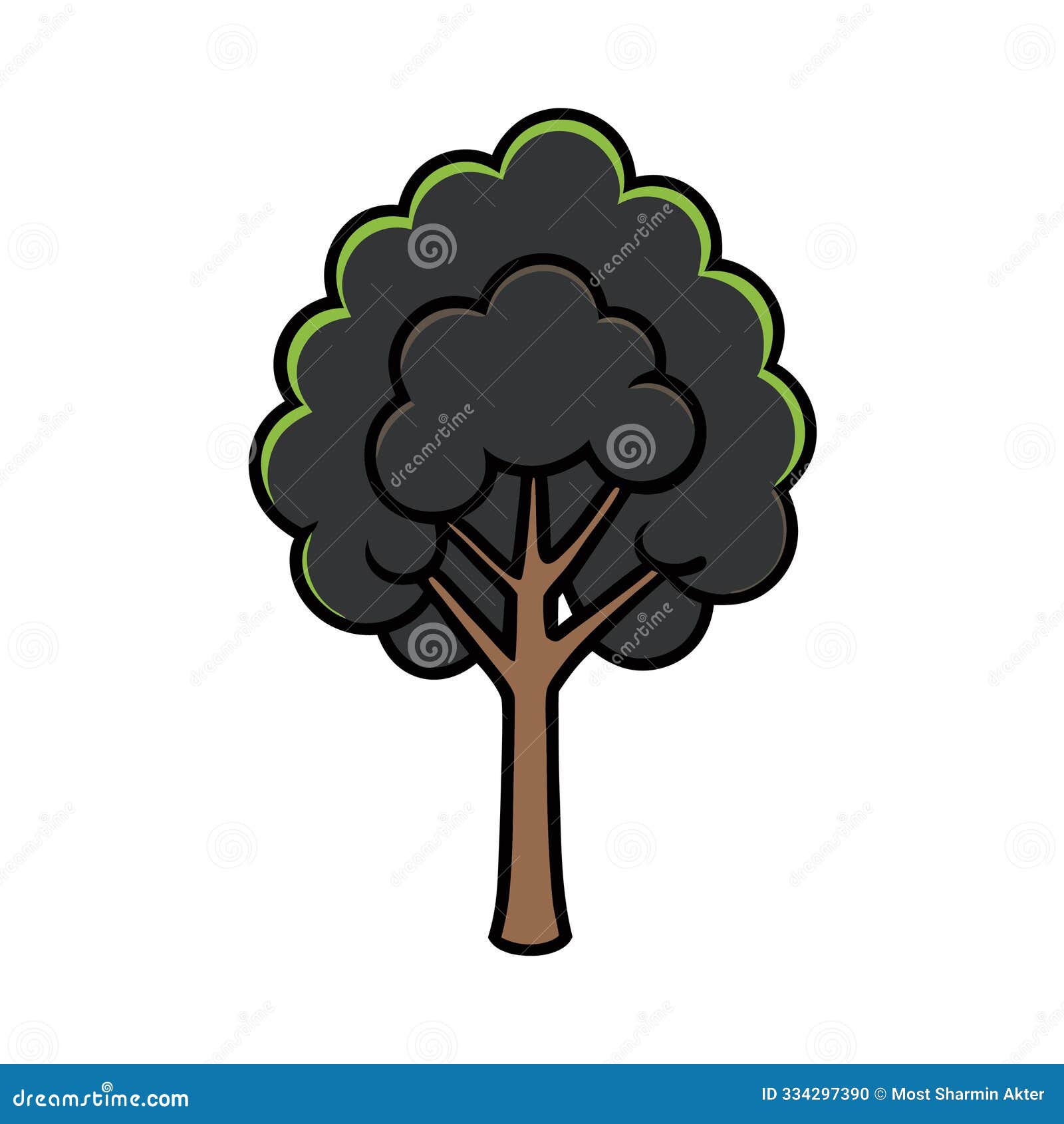 Elegant Black Tree Icon Vector Illustration Stock Vector - Illustration ...