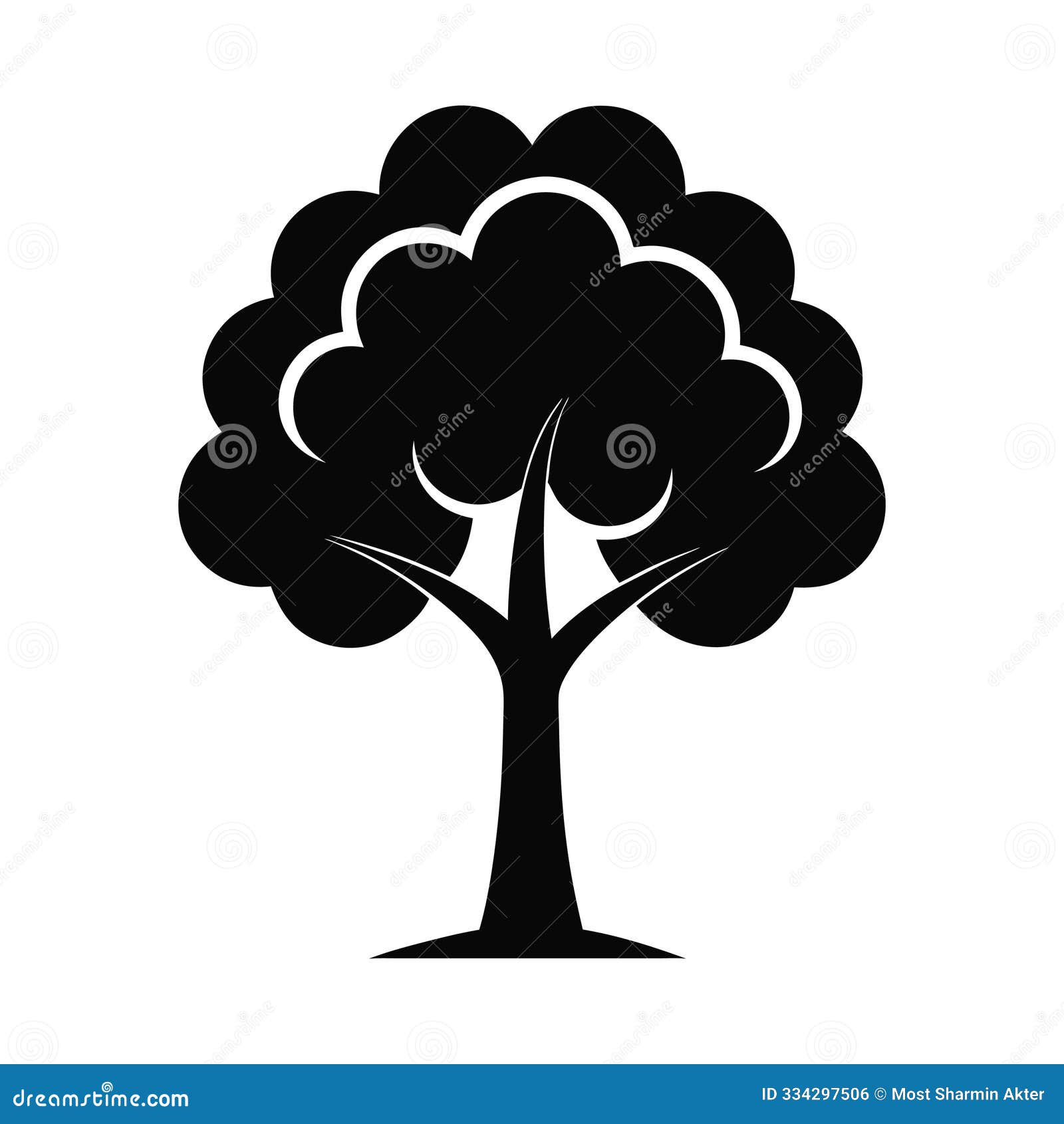 Elegant Black Tree Icon Vector Illustration Stock Vector - Illustration ...