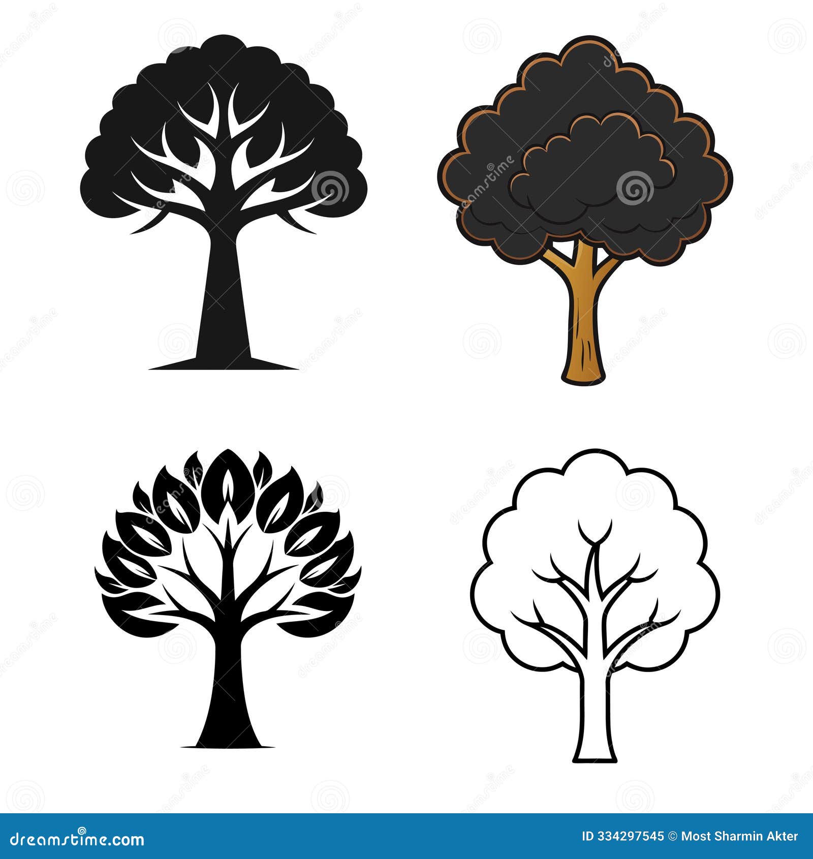 Elegant Black Tree Icon Vector Illustration Stock Vector - Illustration ...