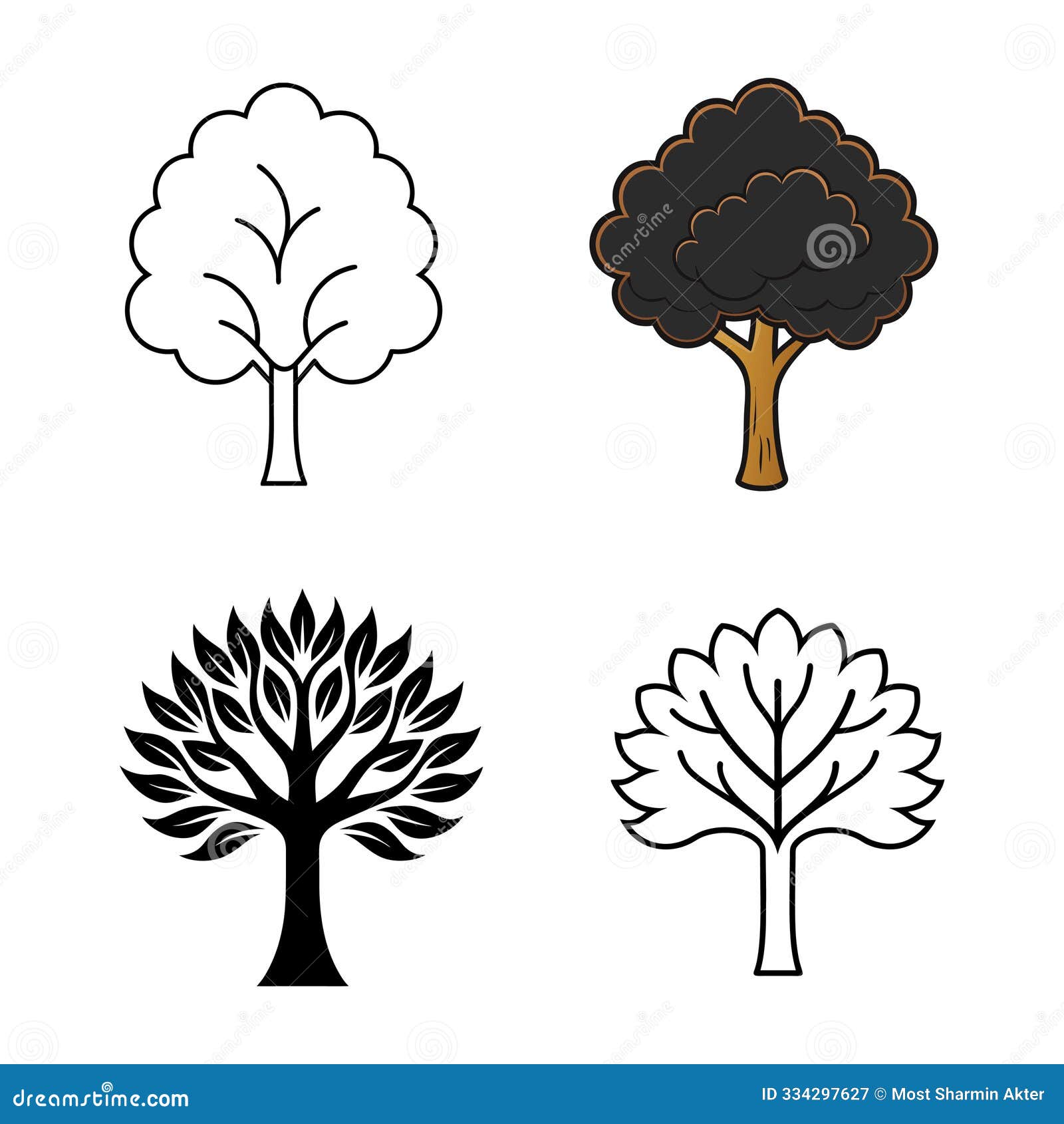 Elegant Black Tree Icon Vector Illustration Stock Vector - Illustration ...