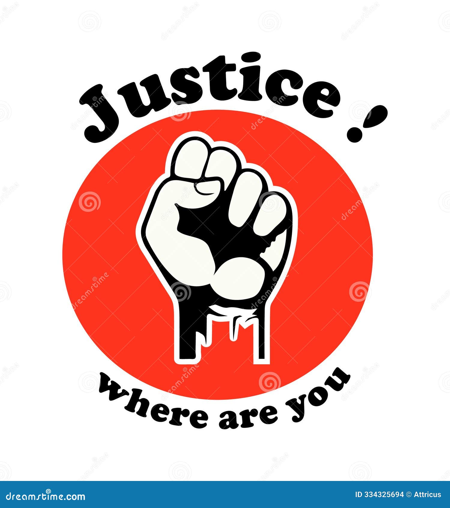 Justice Against Oppression Icon of Raised Hand Symbolizing Peaceful ...