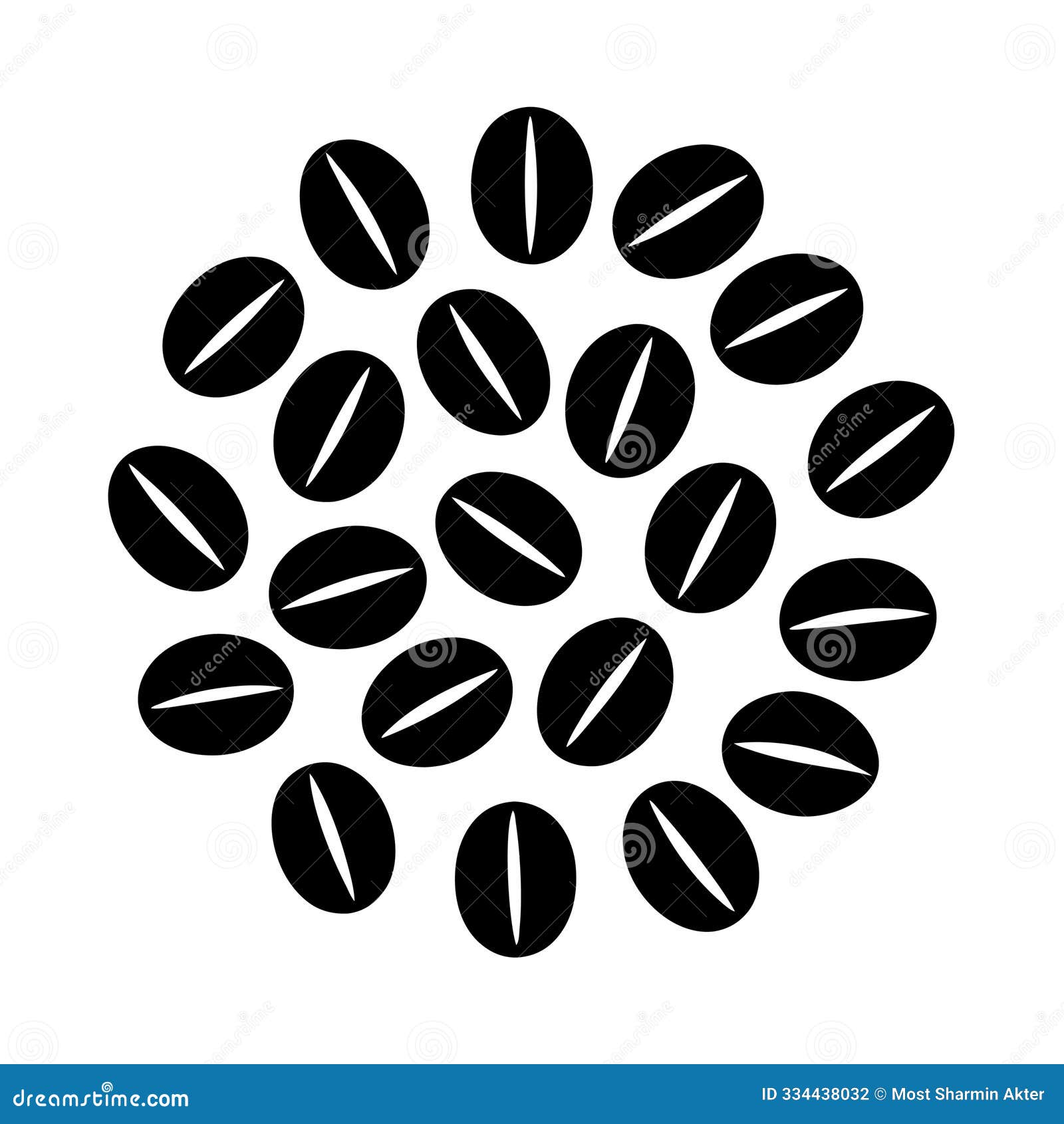 Stylish Coffee Beans Vector Illustration. Stock Illustration ...