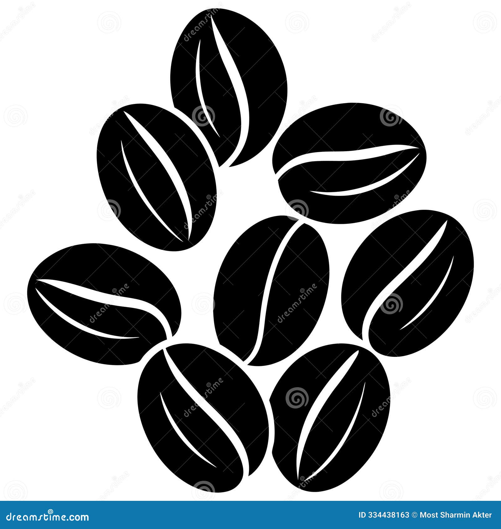 Stylish Coffee Beans Vector Illustration. Stock Illustration ...