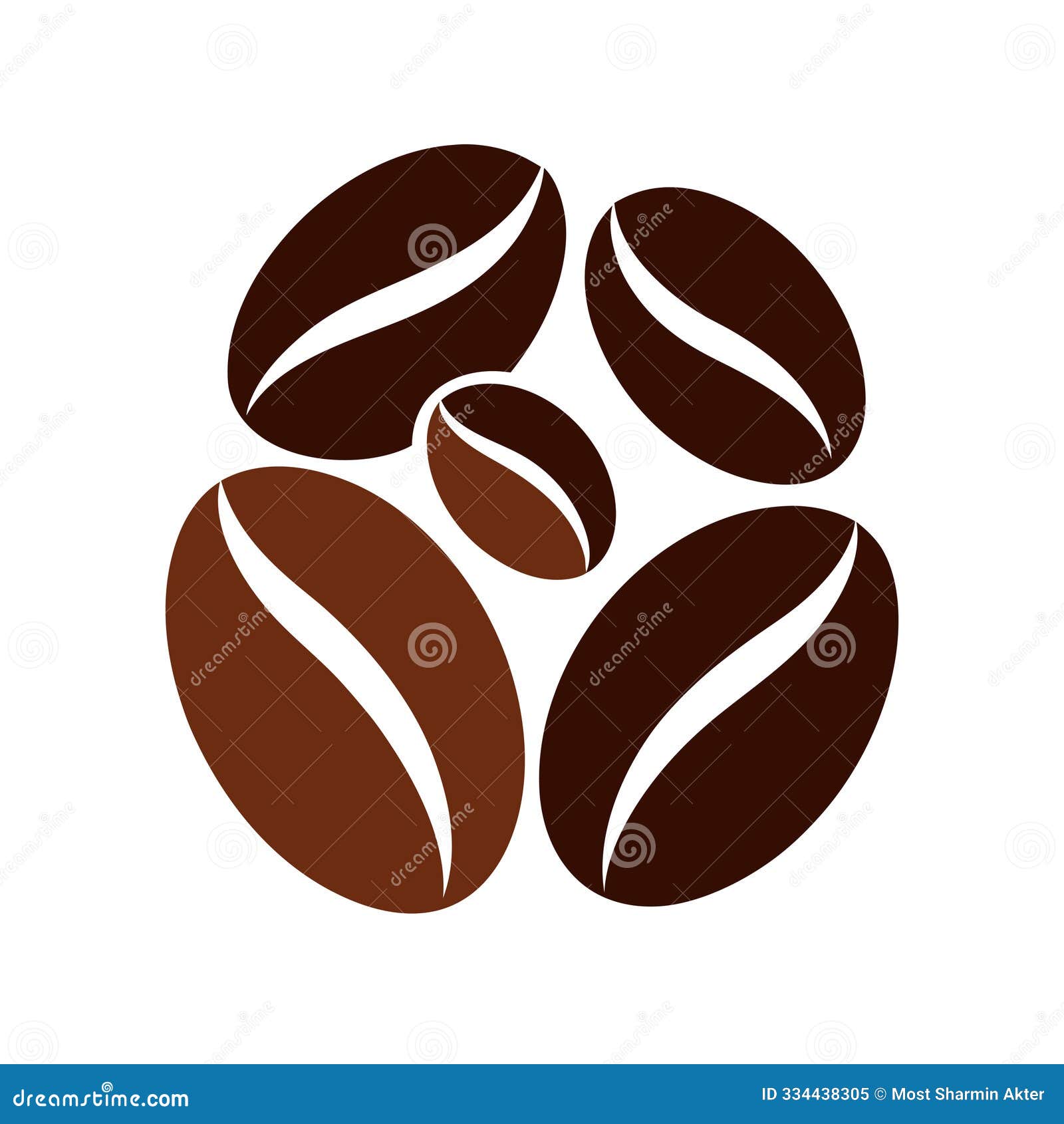 Stylish Coffee Beans Vector Illustration. Stock Vector - Illustration ...