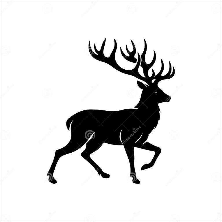 A Stag Silhouette Vector Art Illustration Stock Vector - Illustration ...