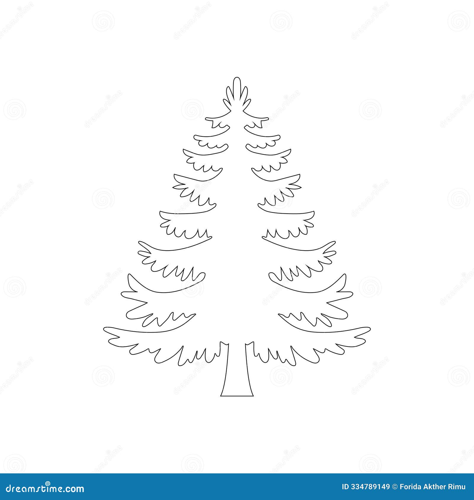 Pine Tree Line Art Design, Pine Tree Outline Stock Vector ...