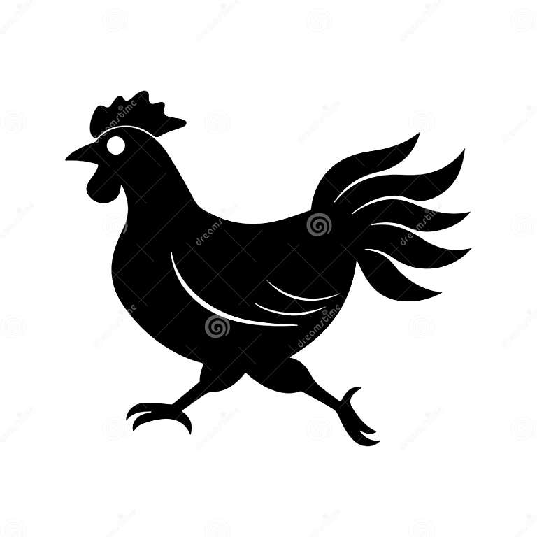 The Running Chicken Vector Image for Illustration Stock Vector ...