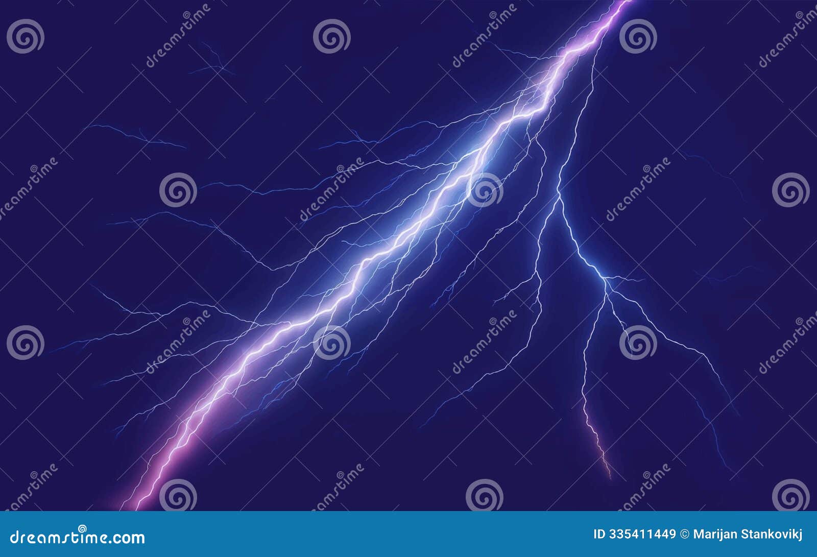 Realistic Vector Illustration of Lightning and Thunder Electric Charge ...