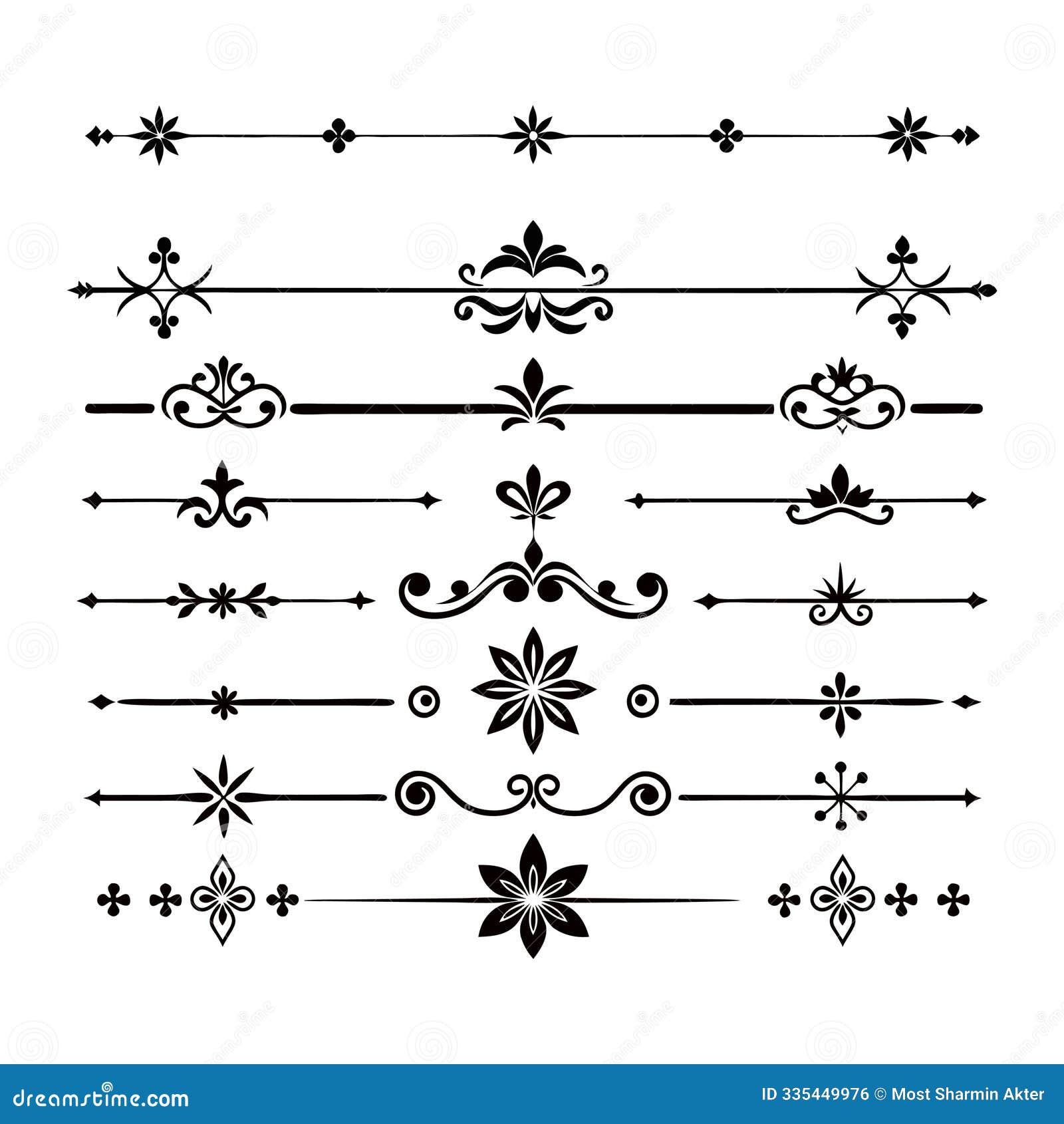 Elegant Divider Ornaments Vector Illustration. Stock Illustration ...
