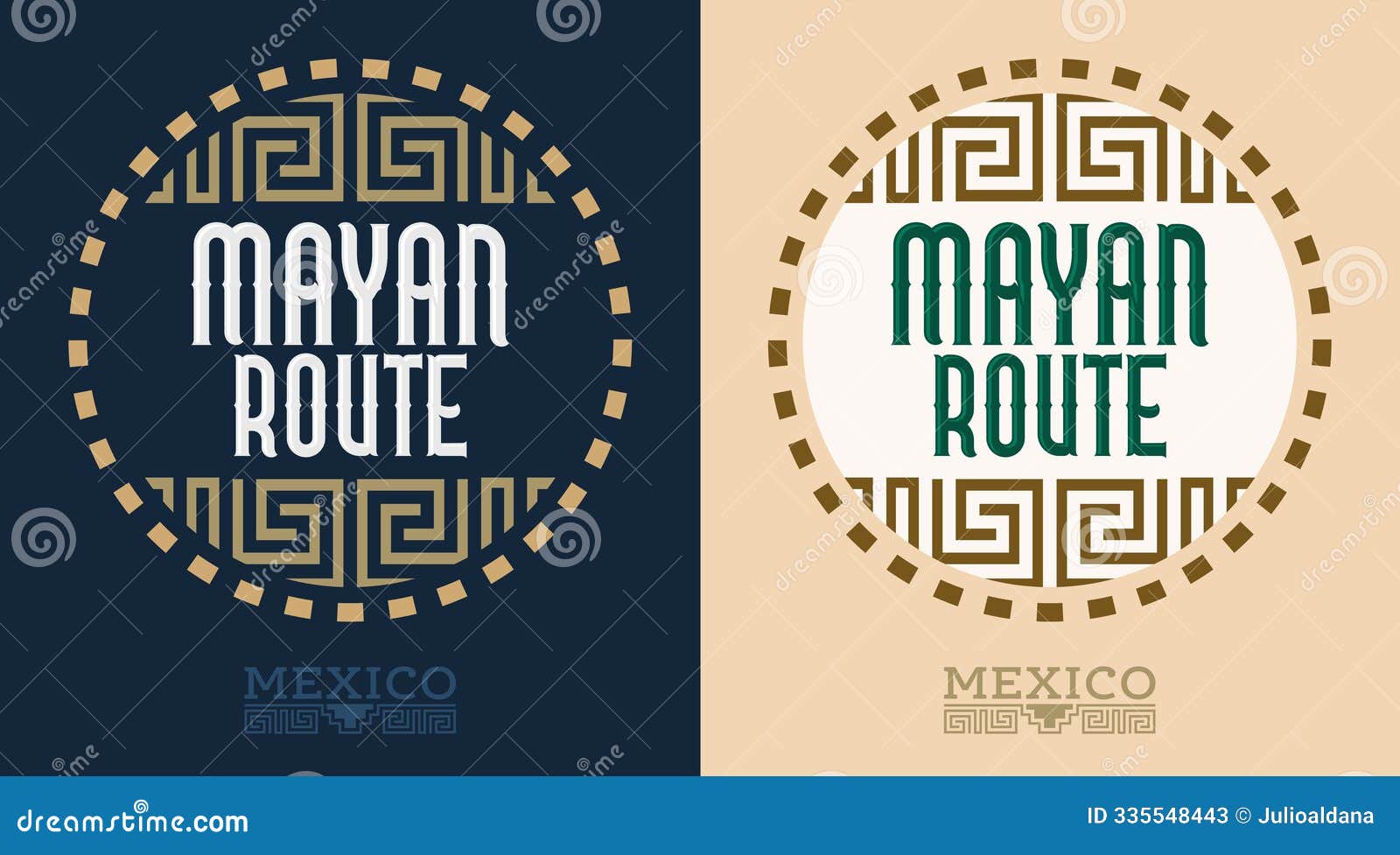 Mayan Route Mexican Tourist Destination, Emblem Sign Design Mayan Lines ...