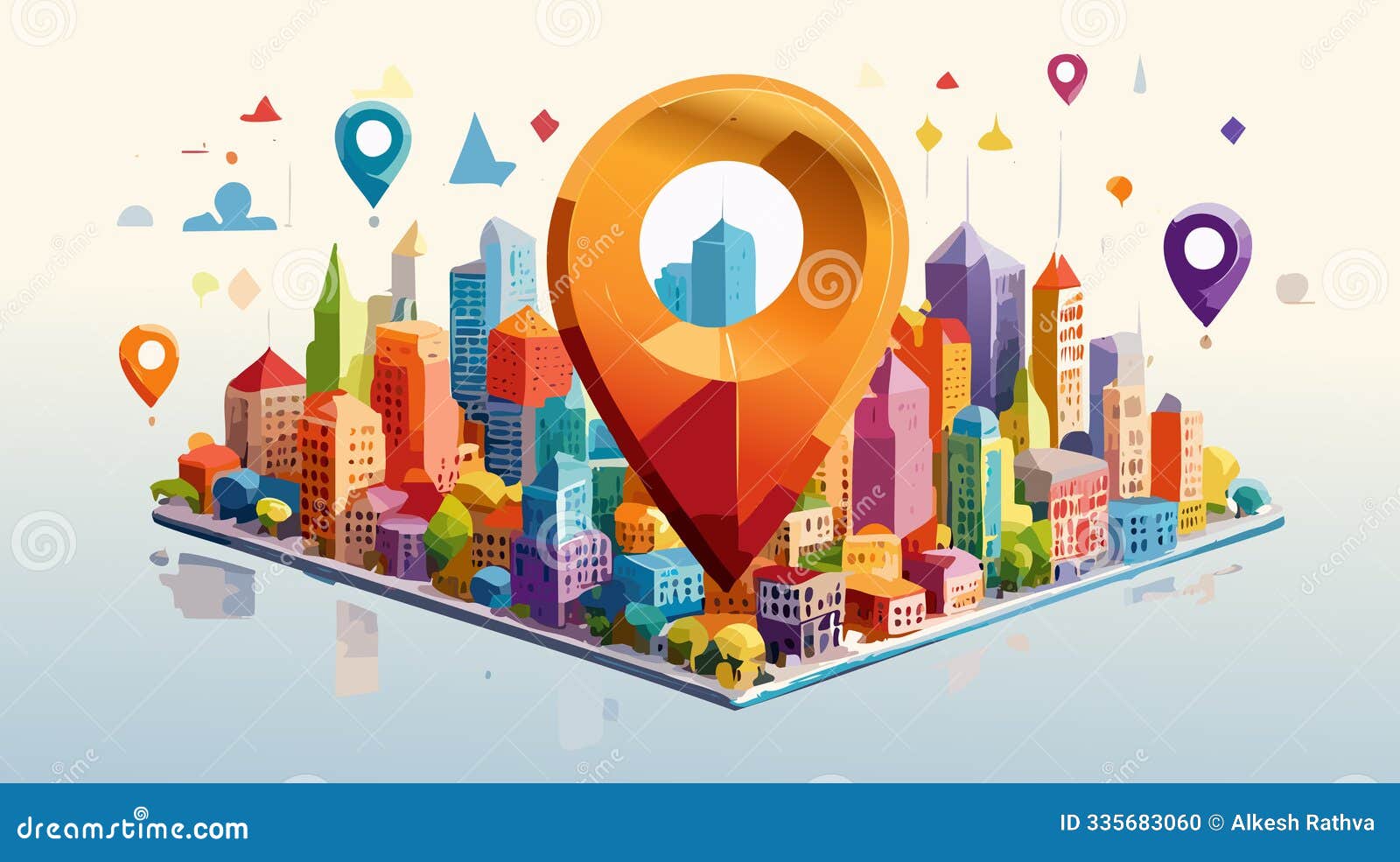 Colorful Illustration Designed for Symbol of Location. Stock ...