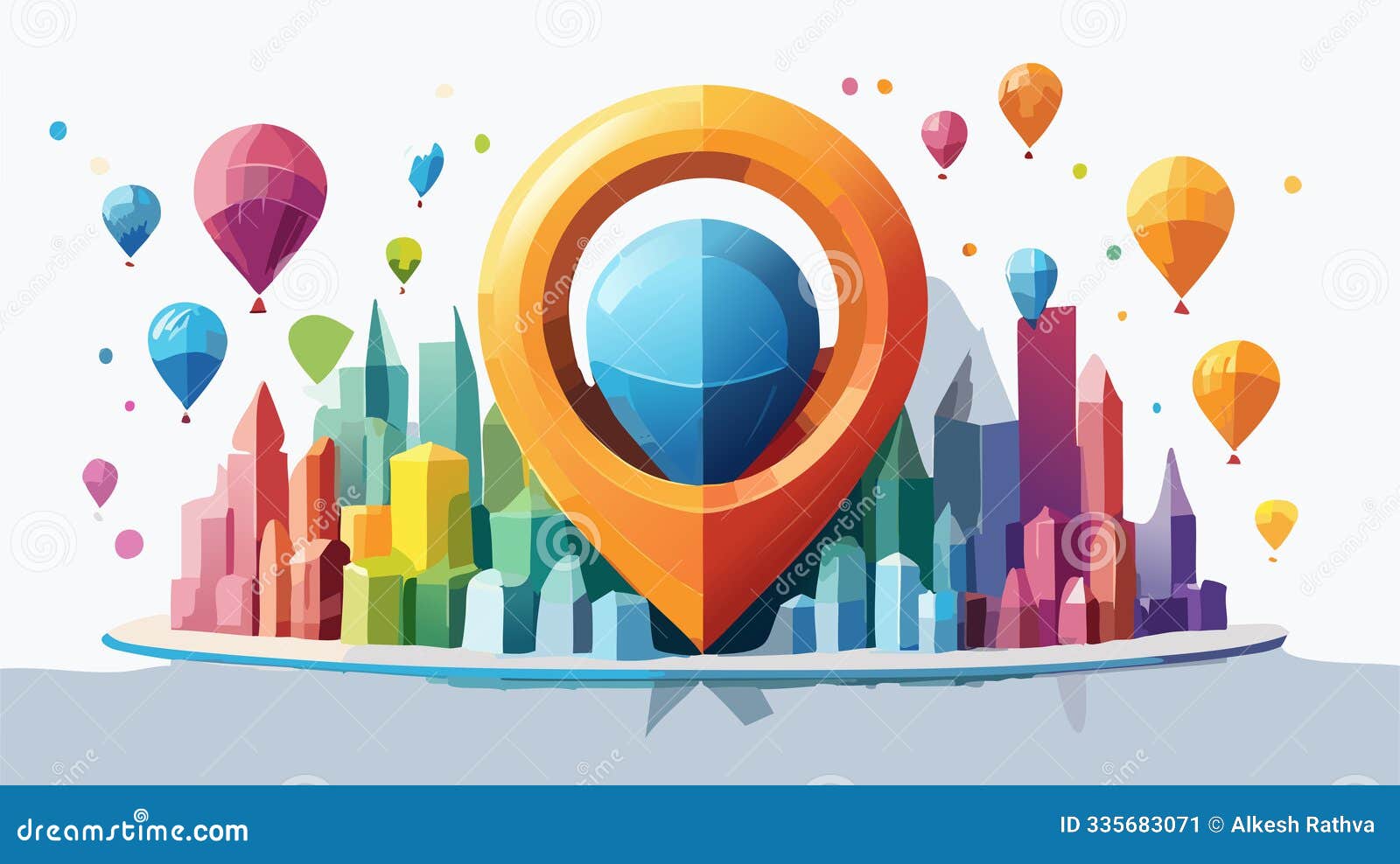 Colorful Illustration Designed for Symbol of Location. Stock ...