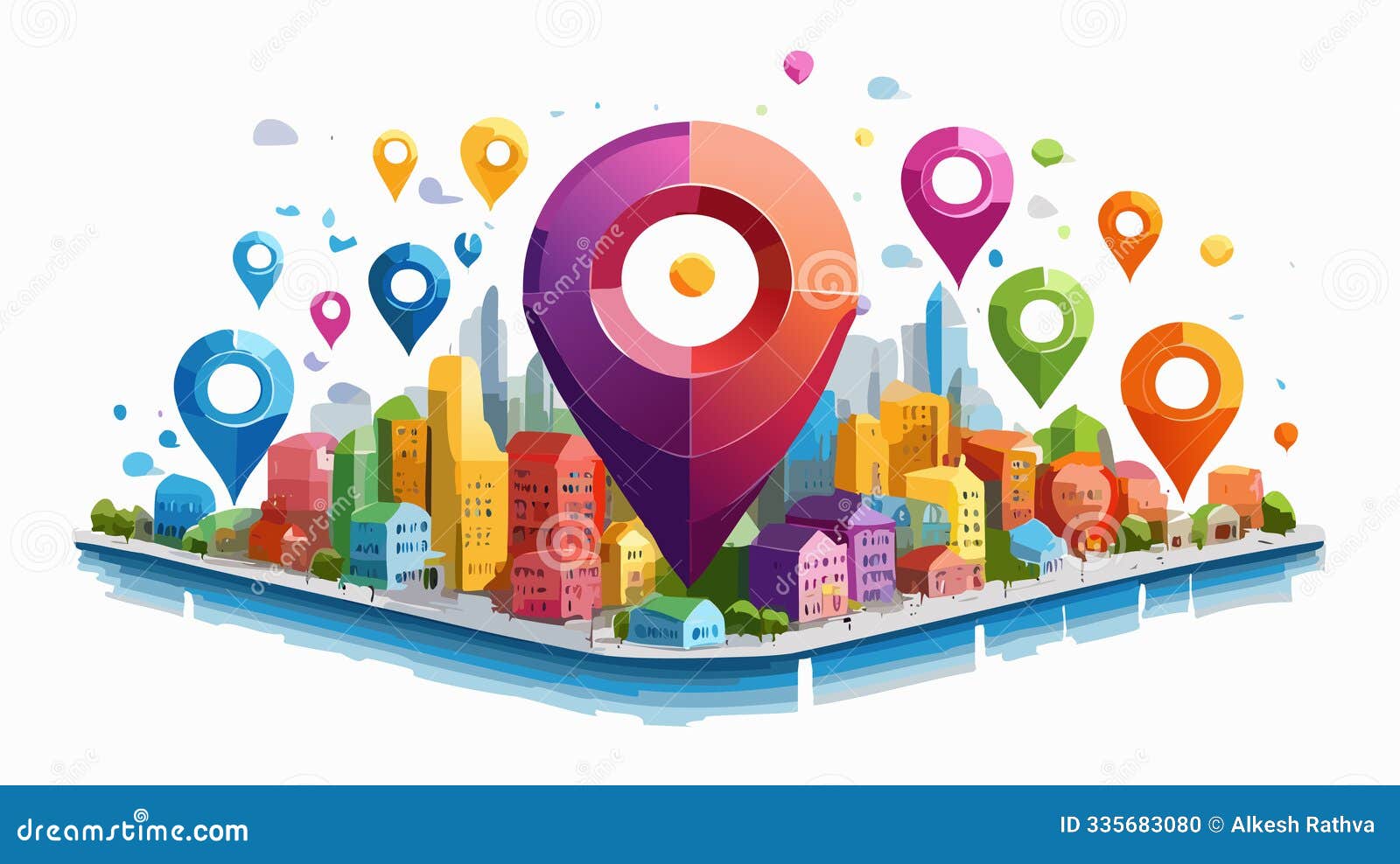 Colorful Illustration Designed for Symbol of Location. Stock ...