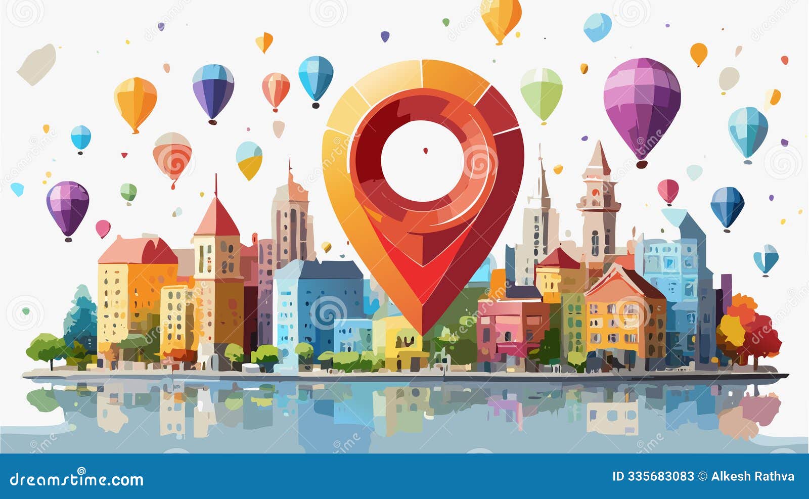 Colorful Illustration Designed for Symbol of Location. Stock ...