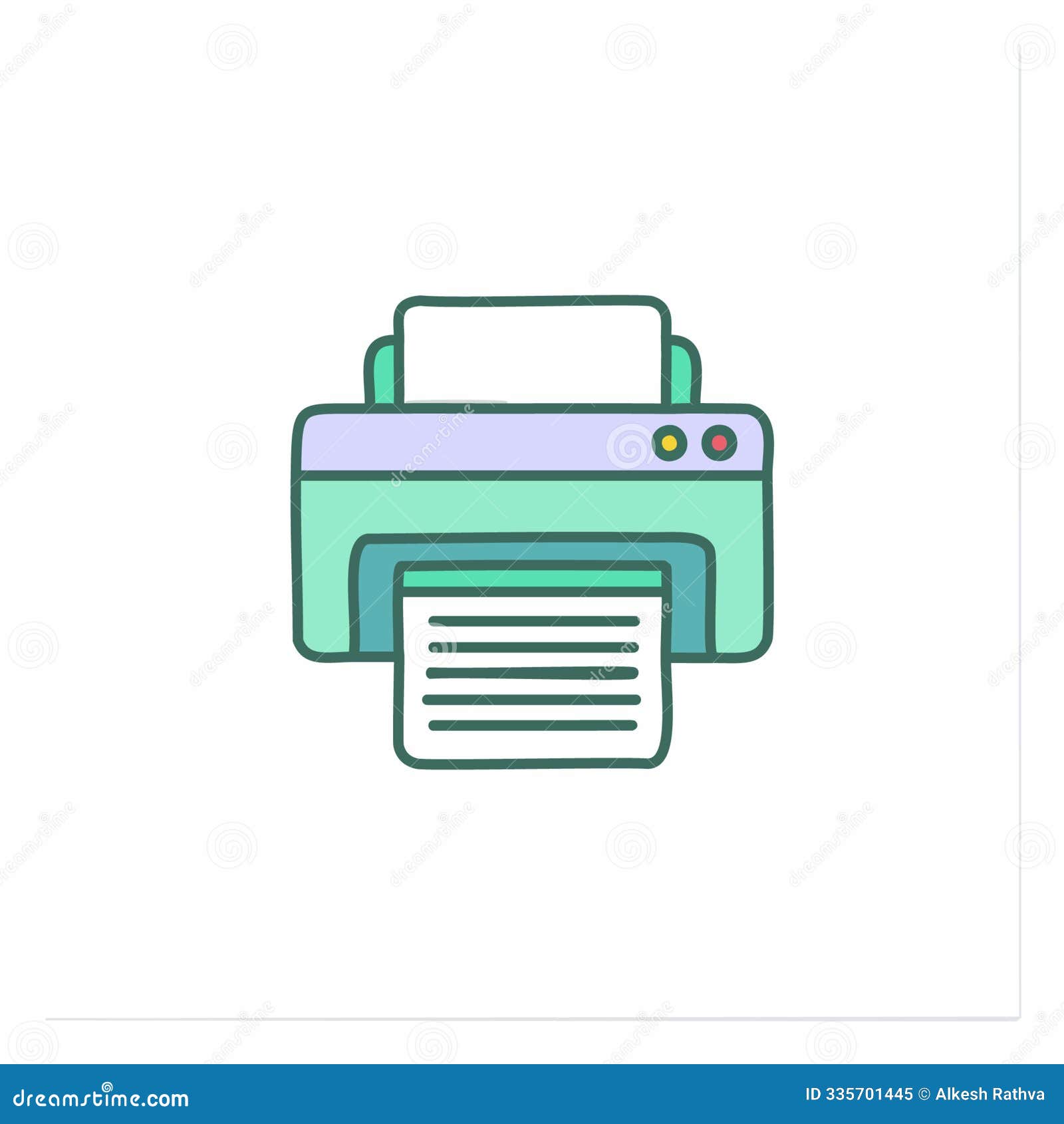 Vector Illustrations Icon Designed for Symbol of Printer for Printing ...