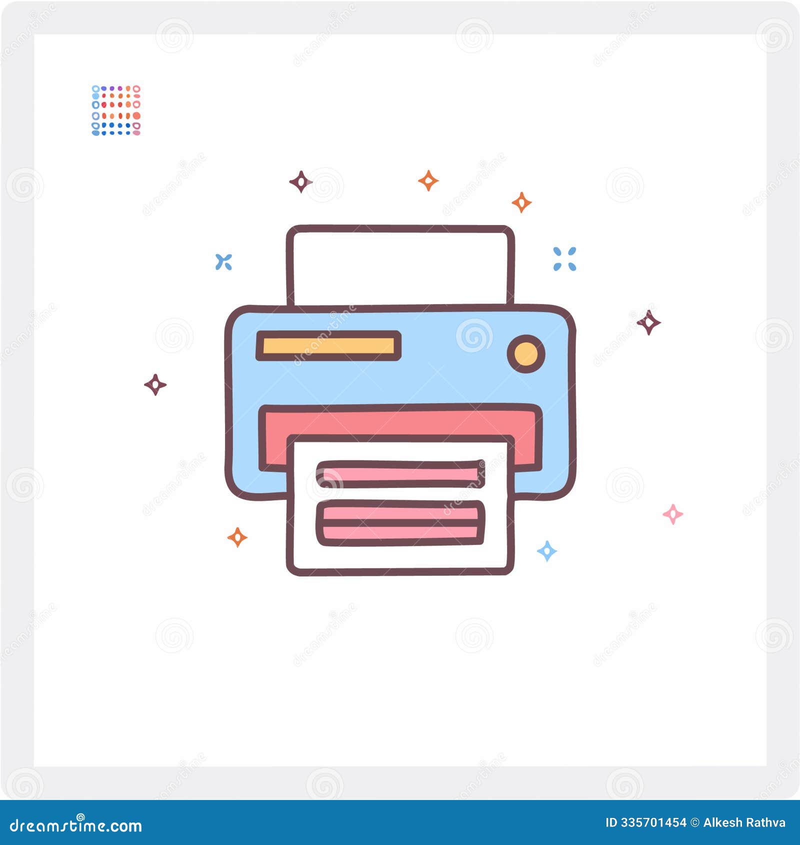 Vector Illustrations Icon Designed for Symbol of Printer for Printing ...