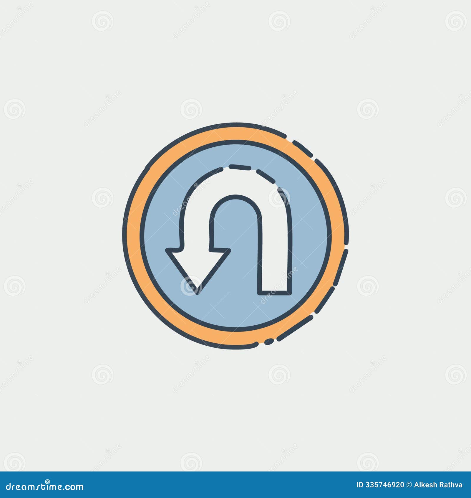 Vector Icon Created for Symbol Indicates Direction of U Turn. Stock ...