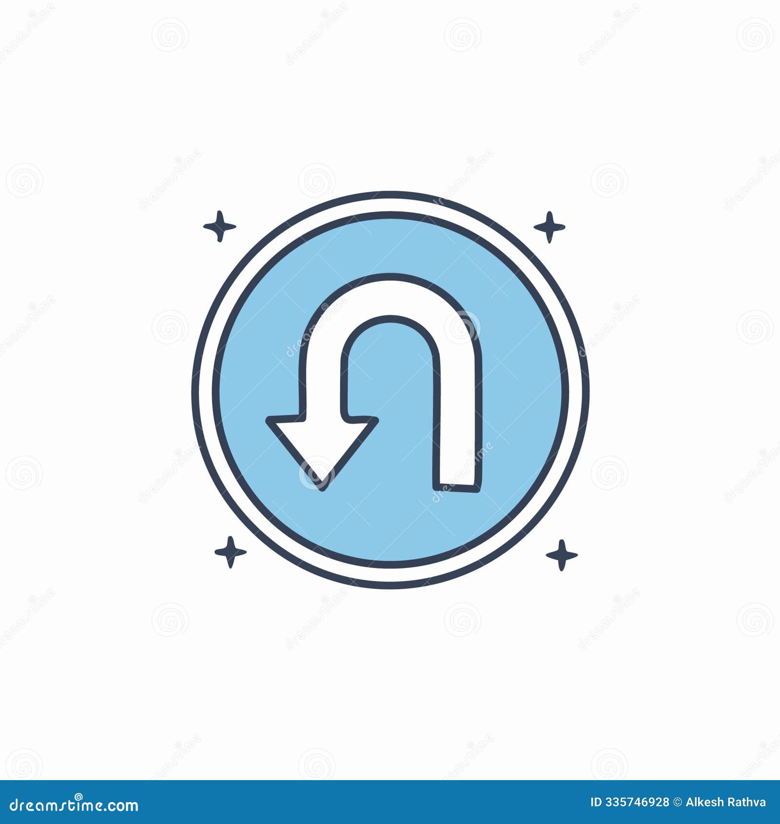 Vector Icon Created for Symbol Indicates Direction of U Turn. Stock ...