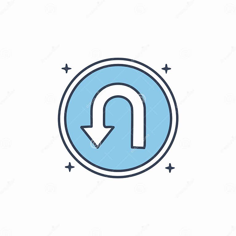 Vector Icon Created for Symbol Indicates Direction of U Turn. Stock ...