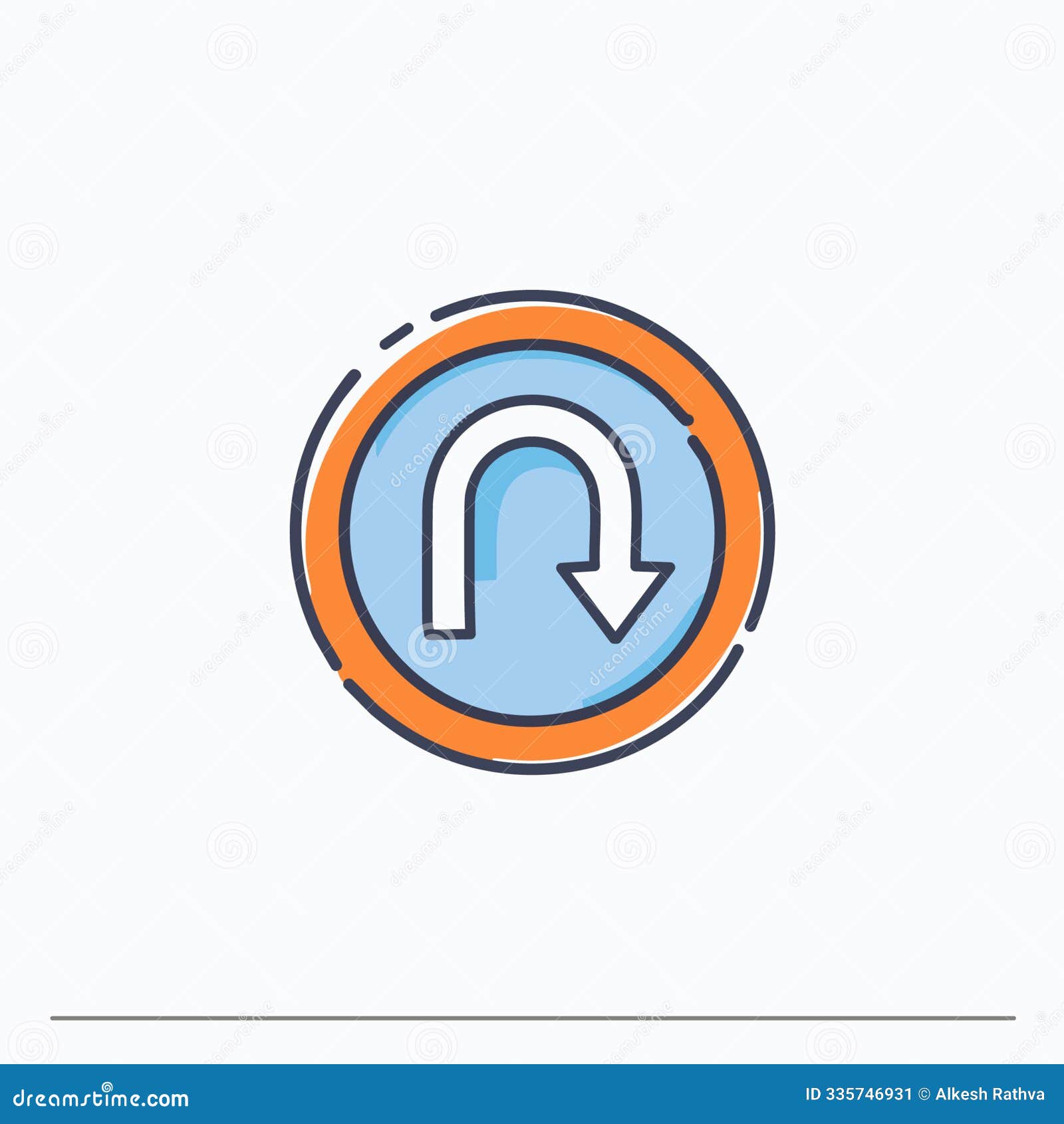 Vector Icon Created for Symbol Indicates Direction of U Turn. Stock ...