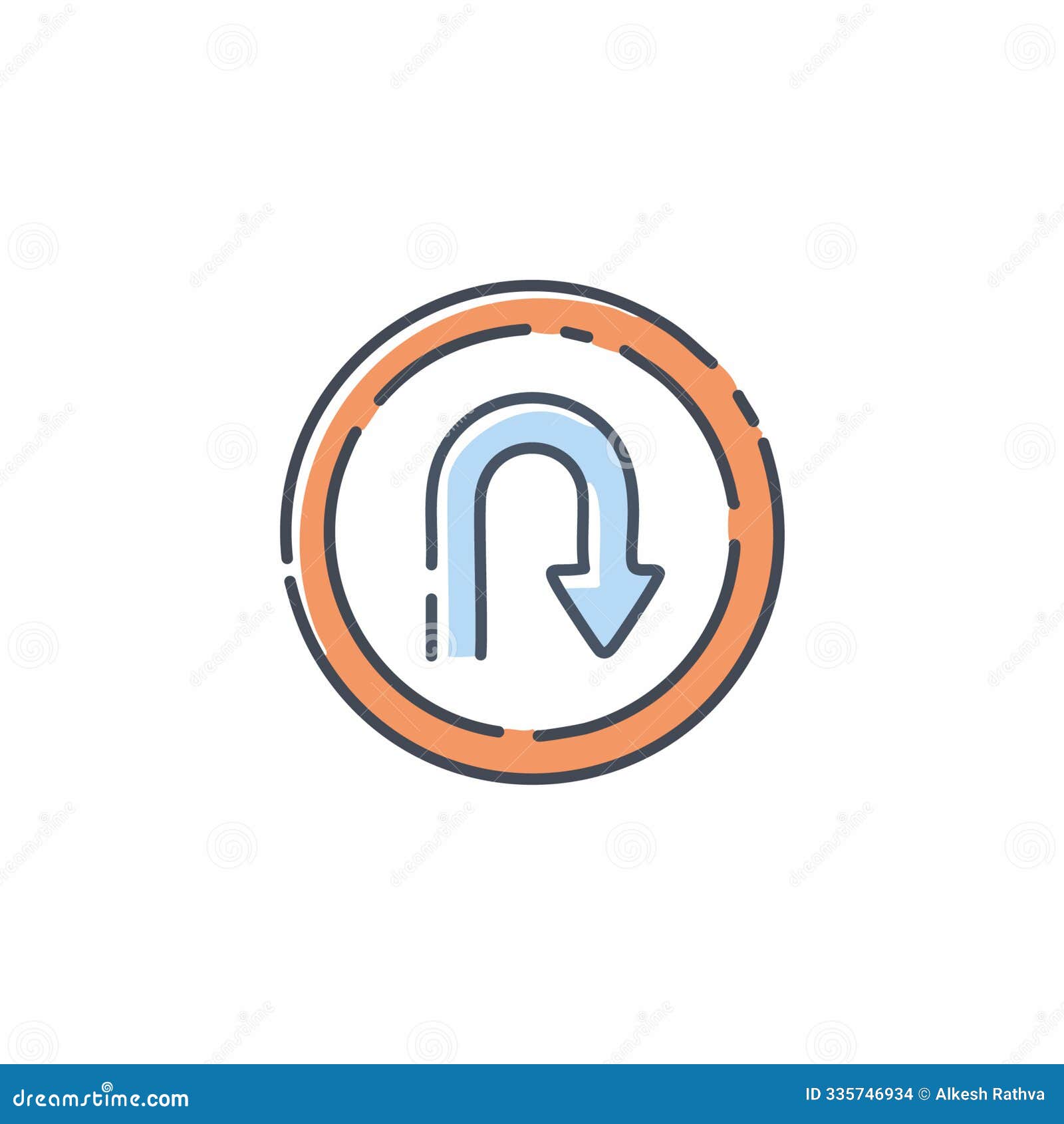 Vector Icon Created for Symbol Indicates Direction of U Turn. Stock ...