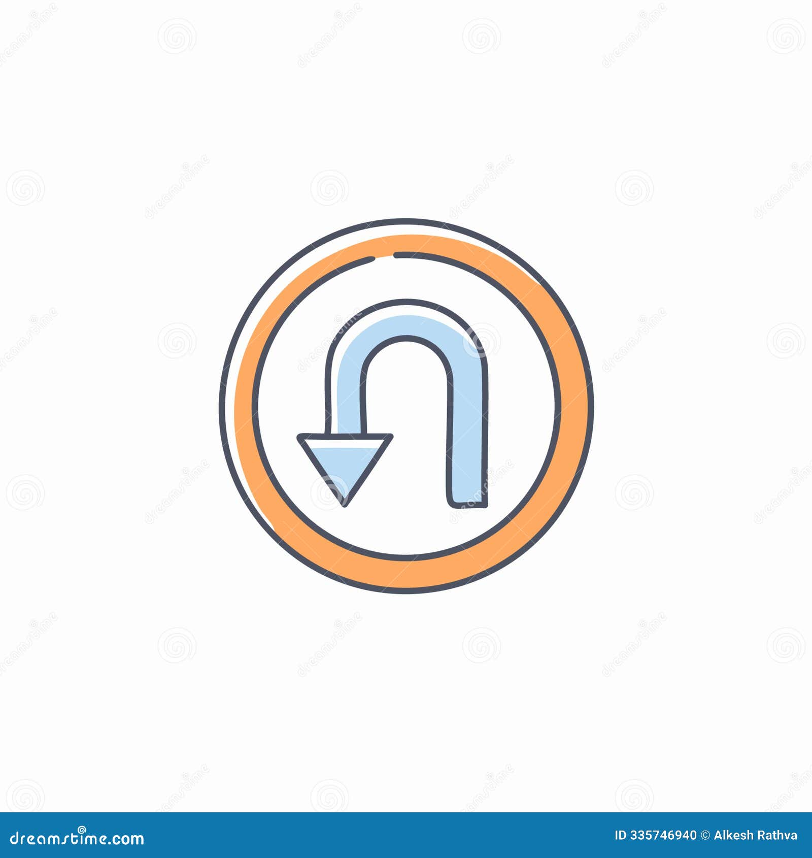 Vector Icon Created for Symbol Indicates Direction of U Turn. Stock ...