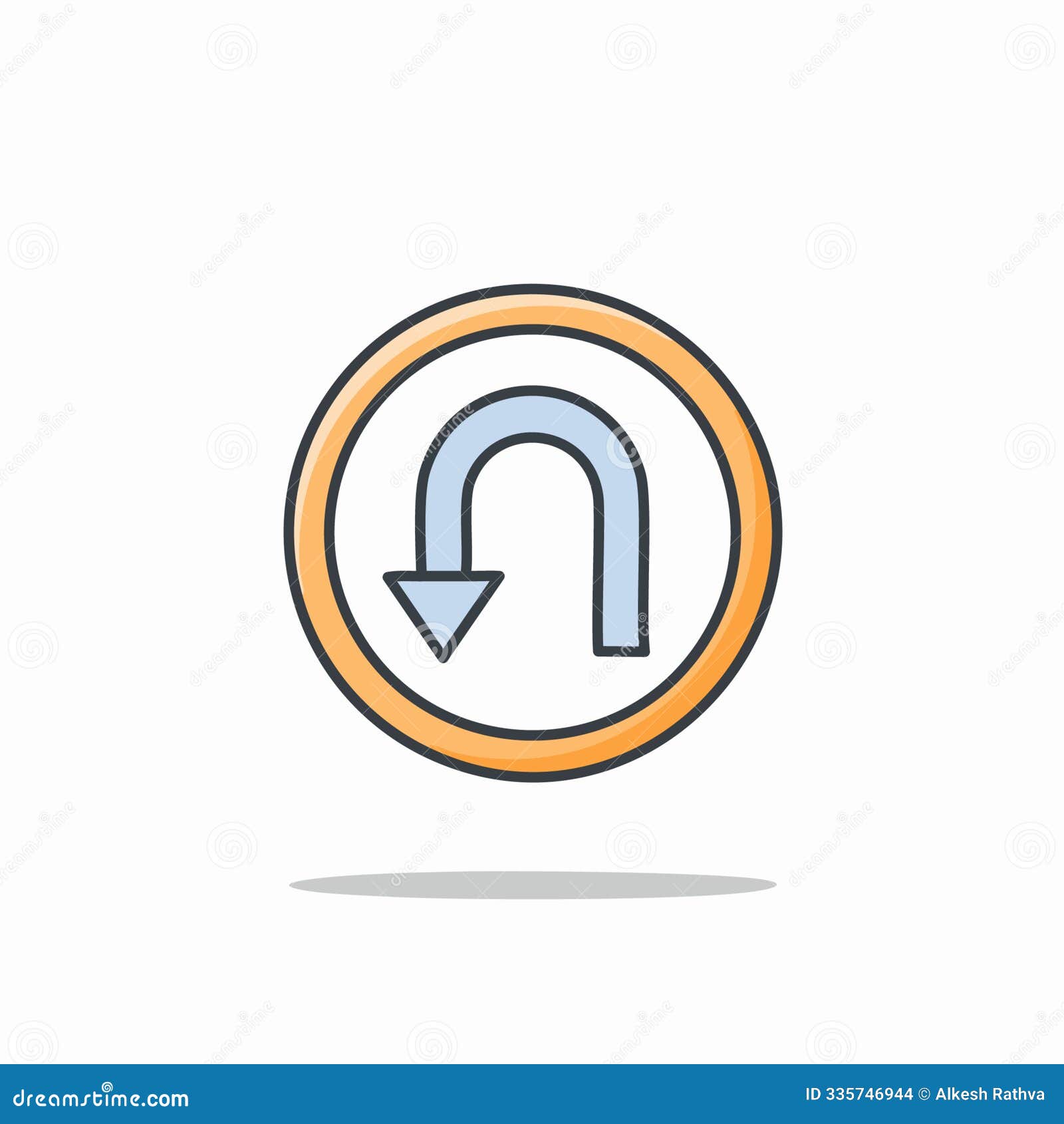 Vector Icon Created for Symbol Indicates Direction of U Turn. Stock ...