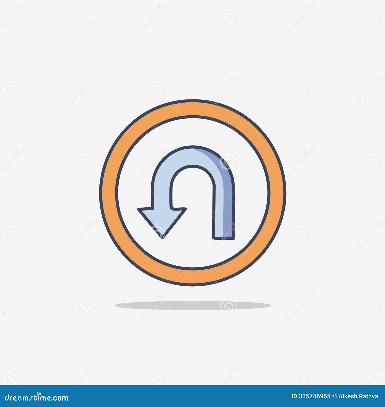 Vector Icon Created for Symbol Indicates Direction of U Turn. Stock ...