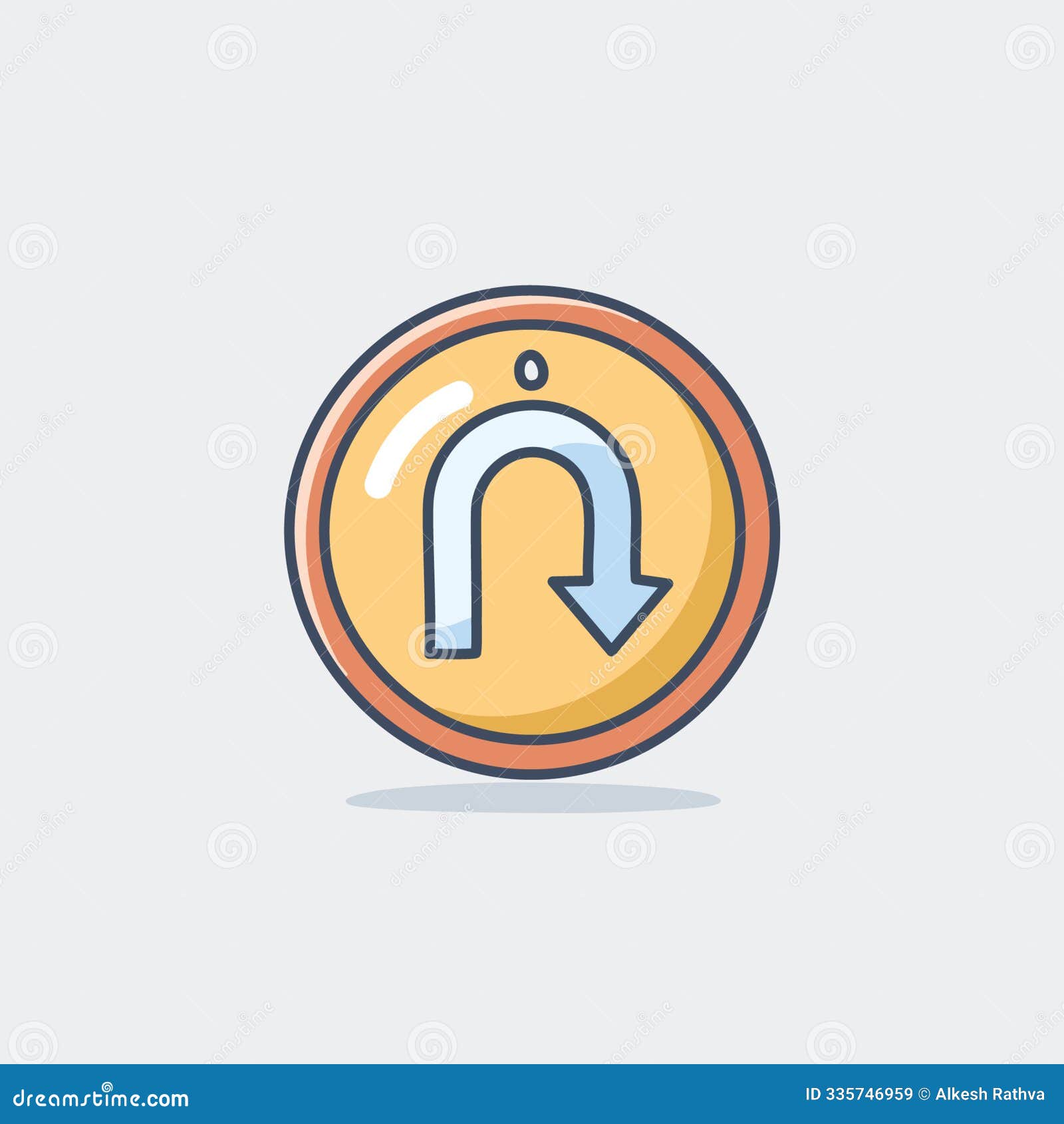 Vector Icon Created for Symbol Indicates Direction of U Turn. Stock ...