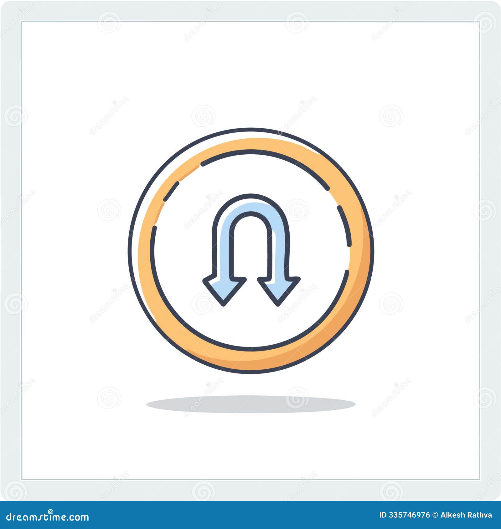 Vector Icon Created for Symbol Indicates Direction of U Turn. Stock ...