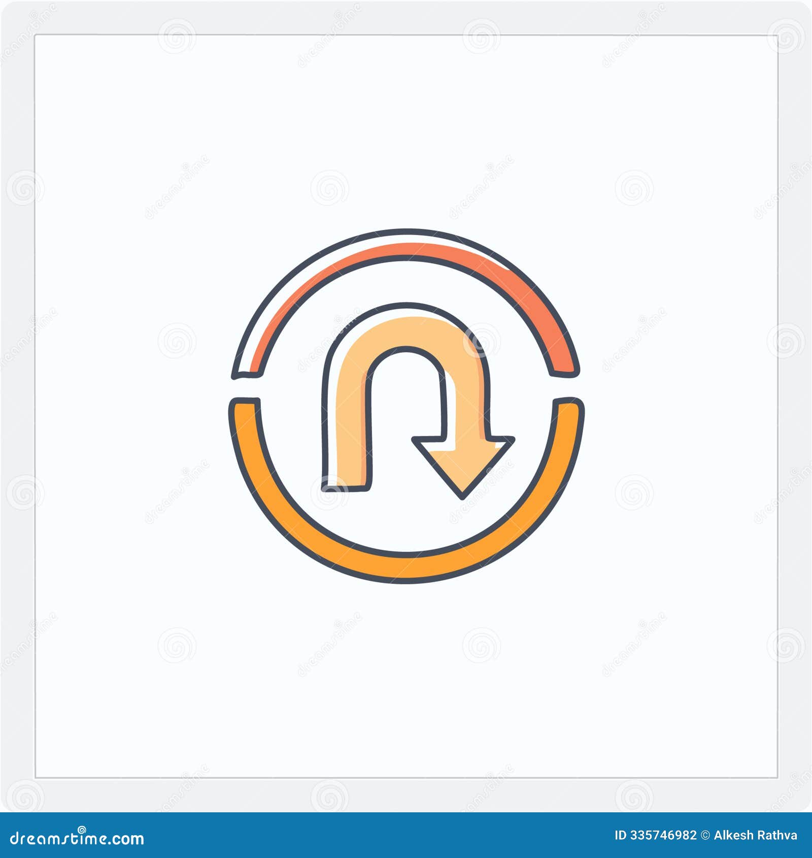 Vector Icon Created for Symbol Indicates Direction of U Turn. Stock ...