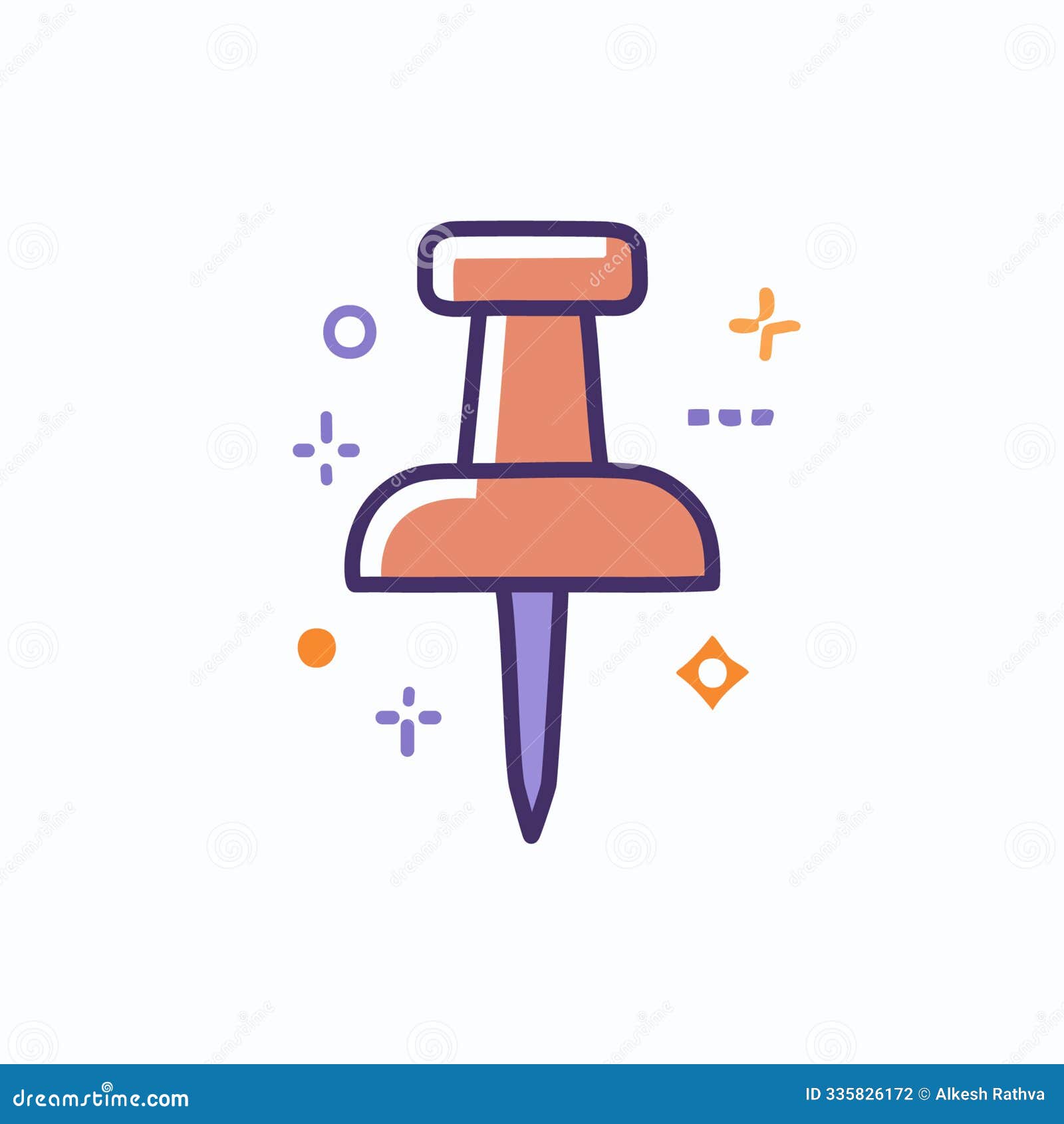 Vector Illustrations Icon Designed for Symbol of Pinned. Stock ...