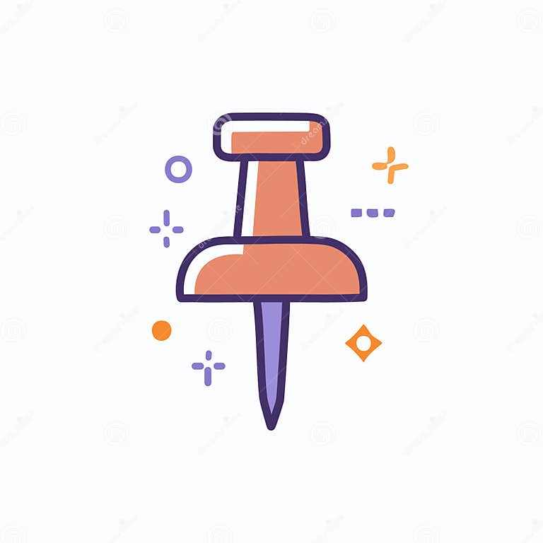 Vector Illustrations Icon Designed for Symbol of Pinned. Stock ...