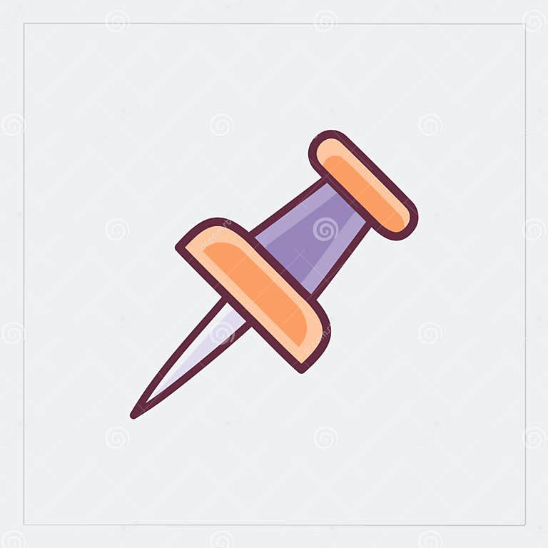 Vector Illustrations Icon Designed for Symbol of Pinned. Stock ...