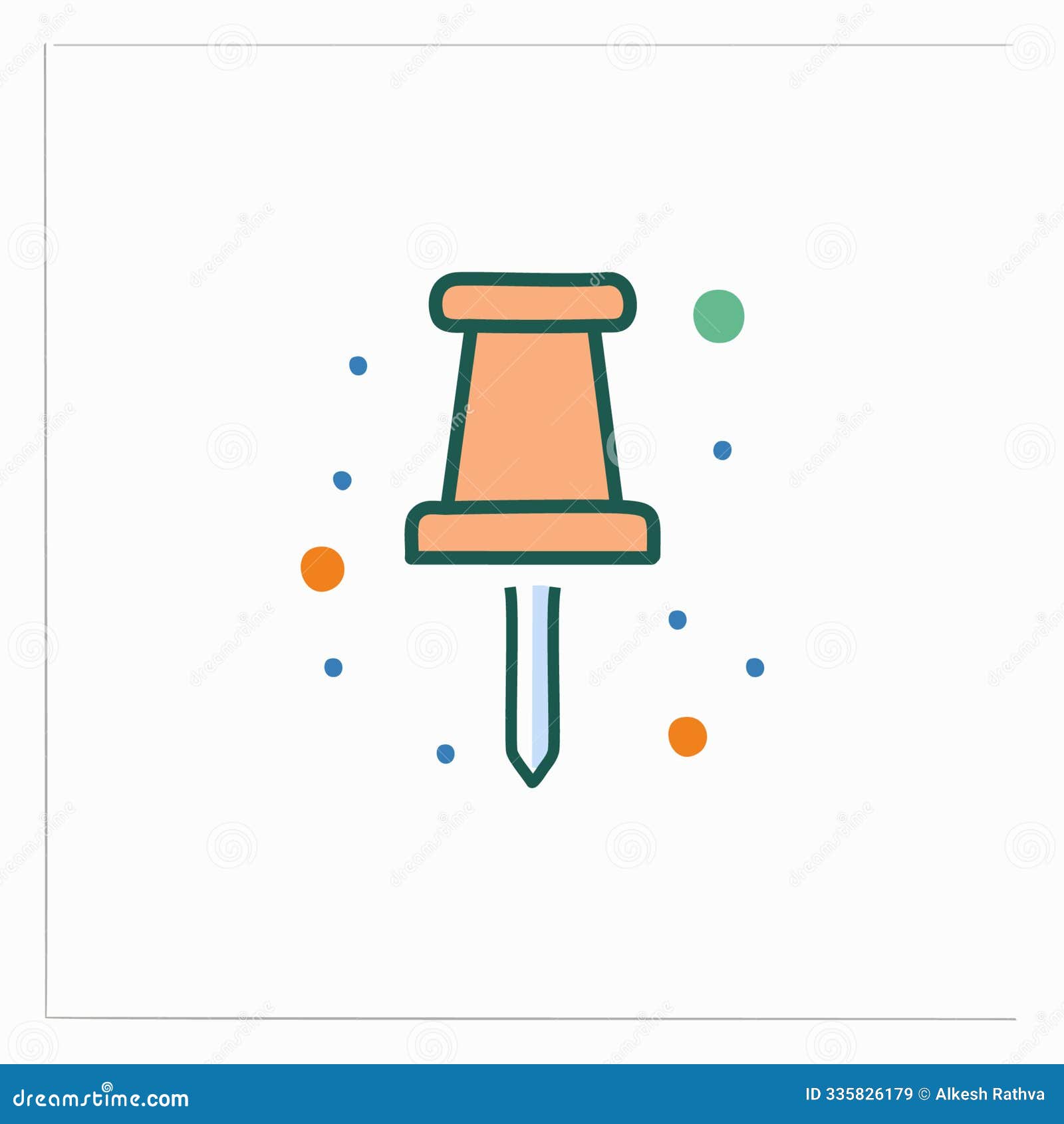 Vector Illustrations Icon Designed for Symbol of Pinned. Stock ...