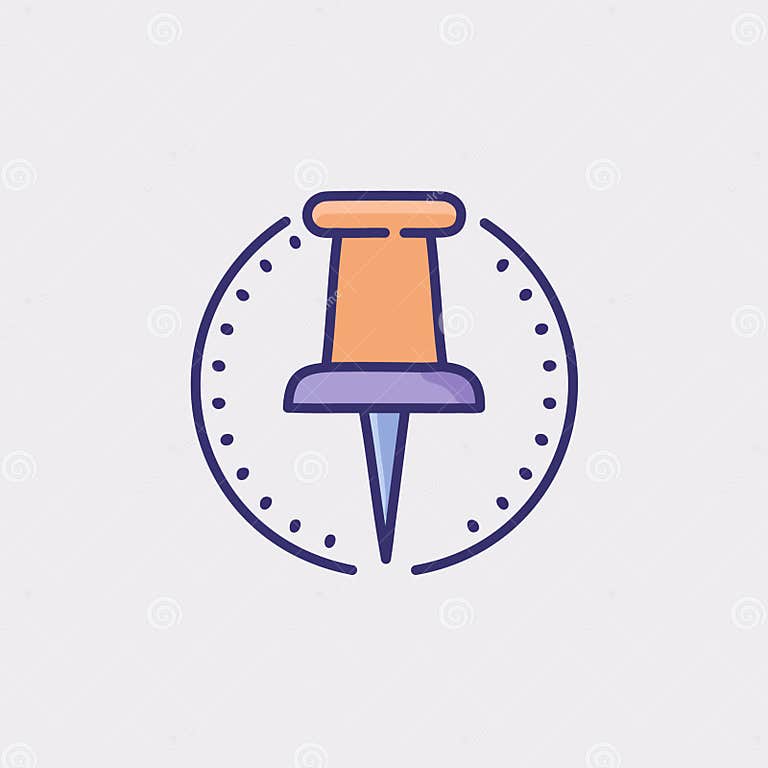 Vector Illustrations Icon Designed for Symbol of Pinned. Stock ...