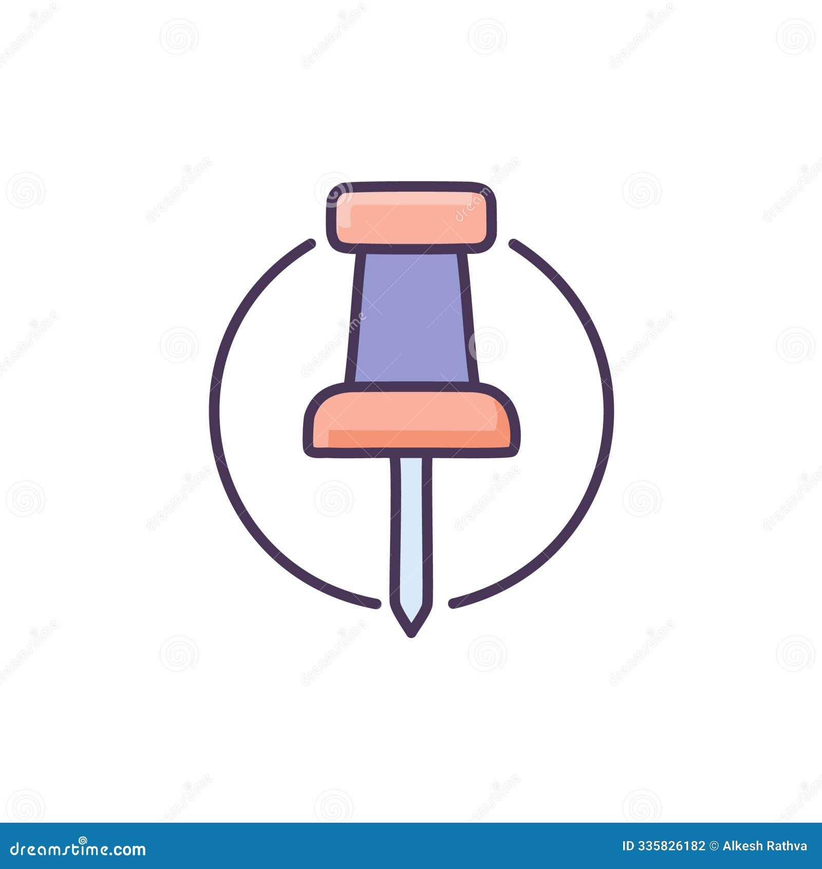 Vector Illustrations Icon Designed for Symbol of Pinned. Stock ...
