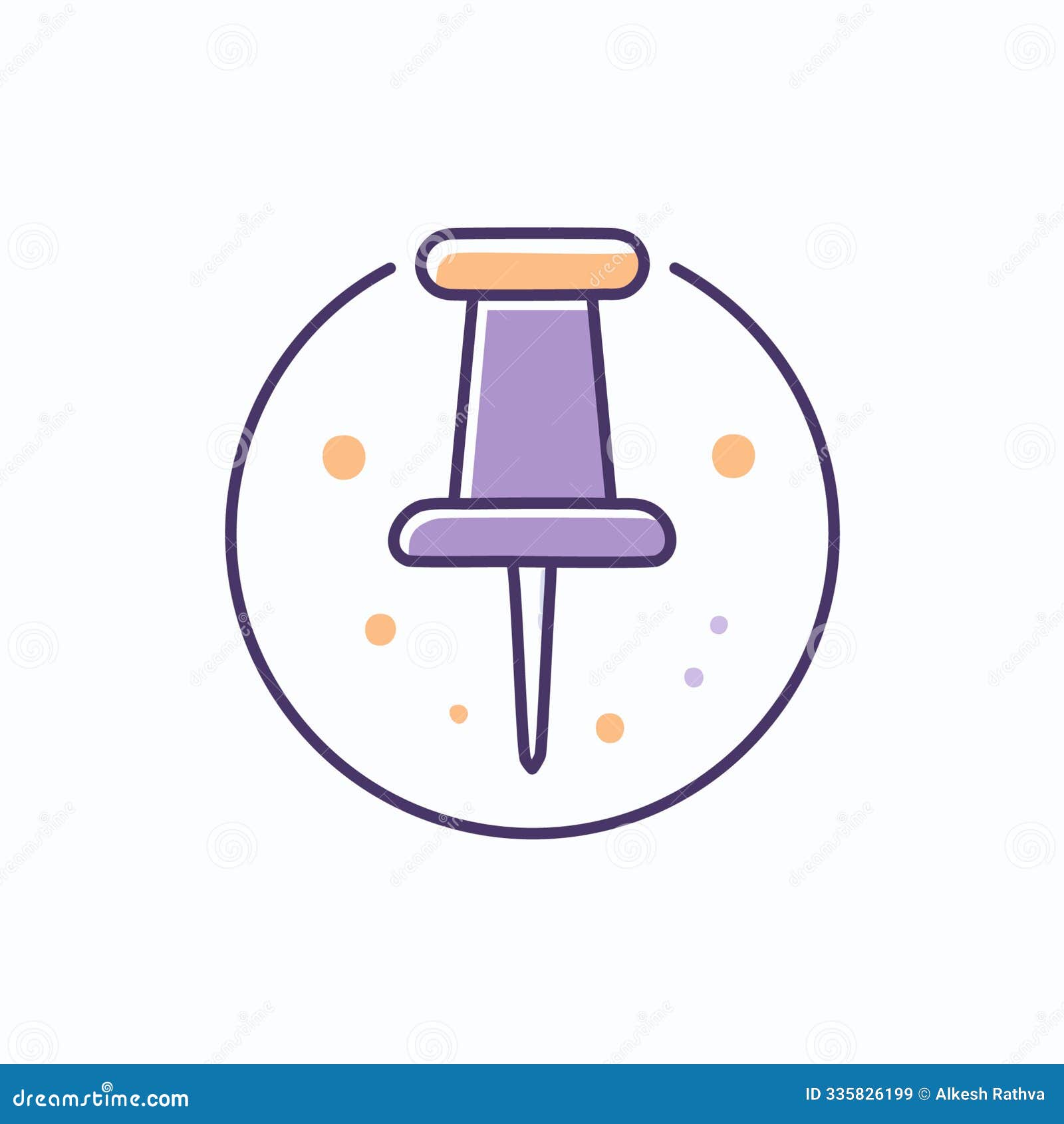 Vector Illustrations Icon Designed for Symbol of Pinned. Stock ...