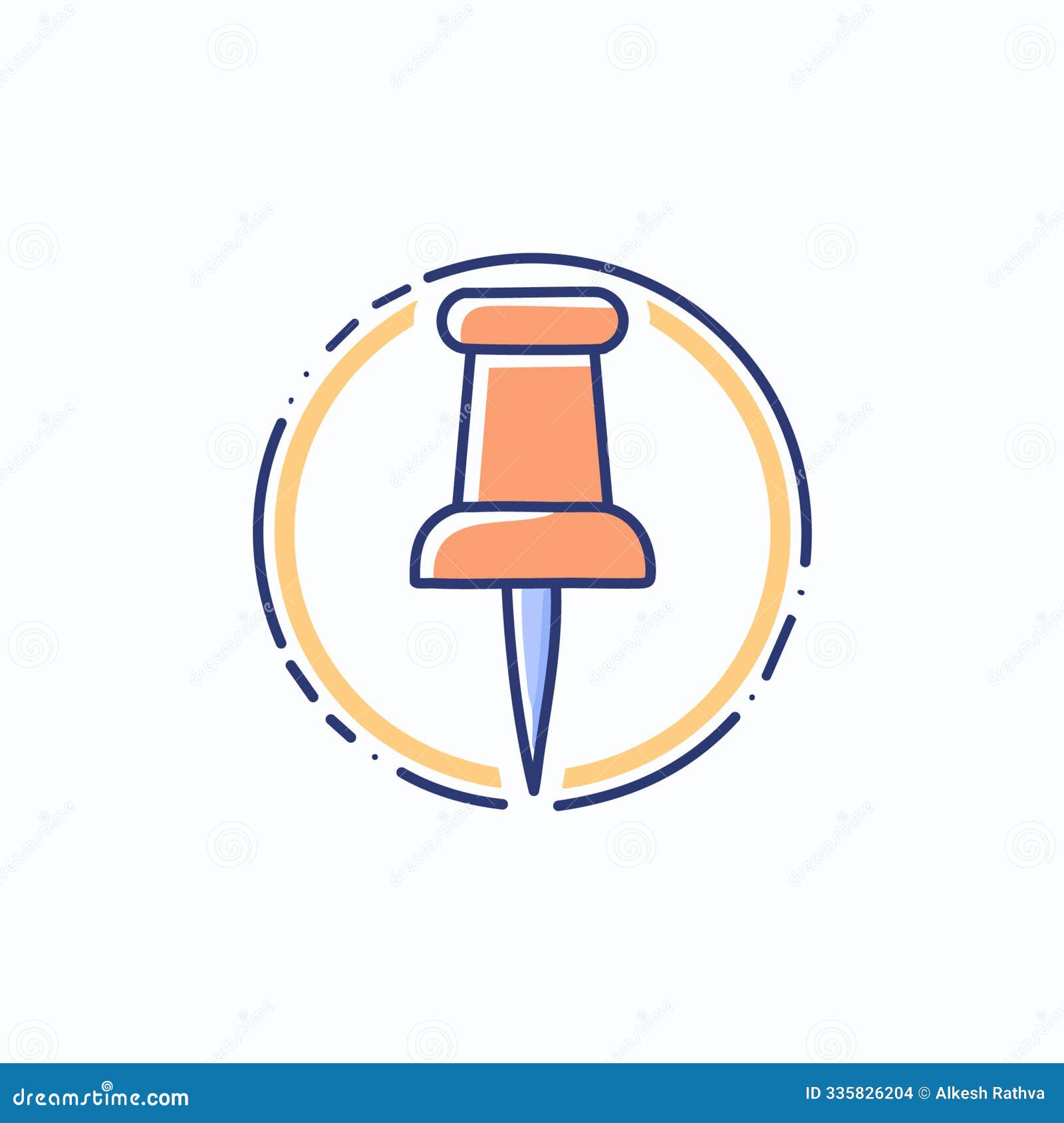 Vector Illustrations Icon Designed for Symbol of Pinned. Stock ...
