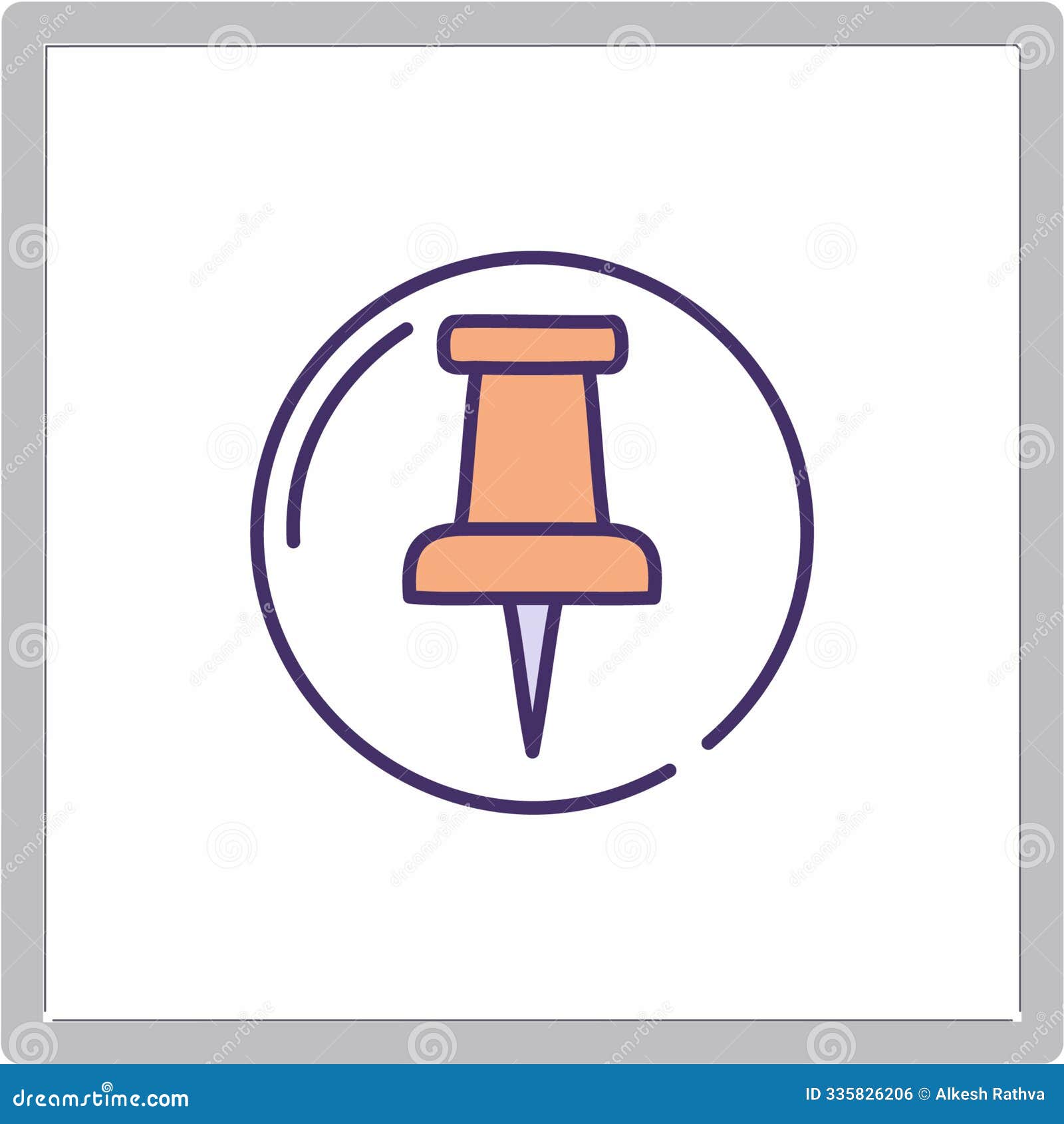 Vector Illustrations Icon Designed for Symbol of Pinned. Stock ...