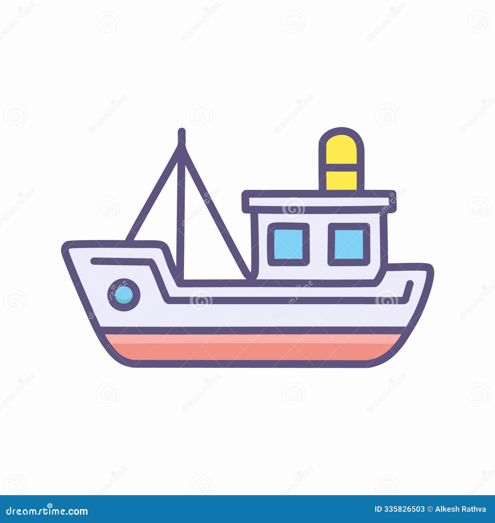 Vector Illustrations Icon Designed for Symbol of the Trawler. Stock ...