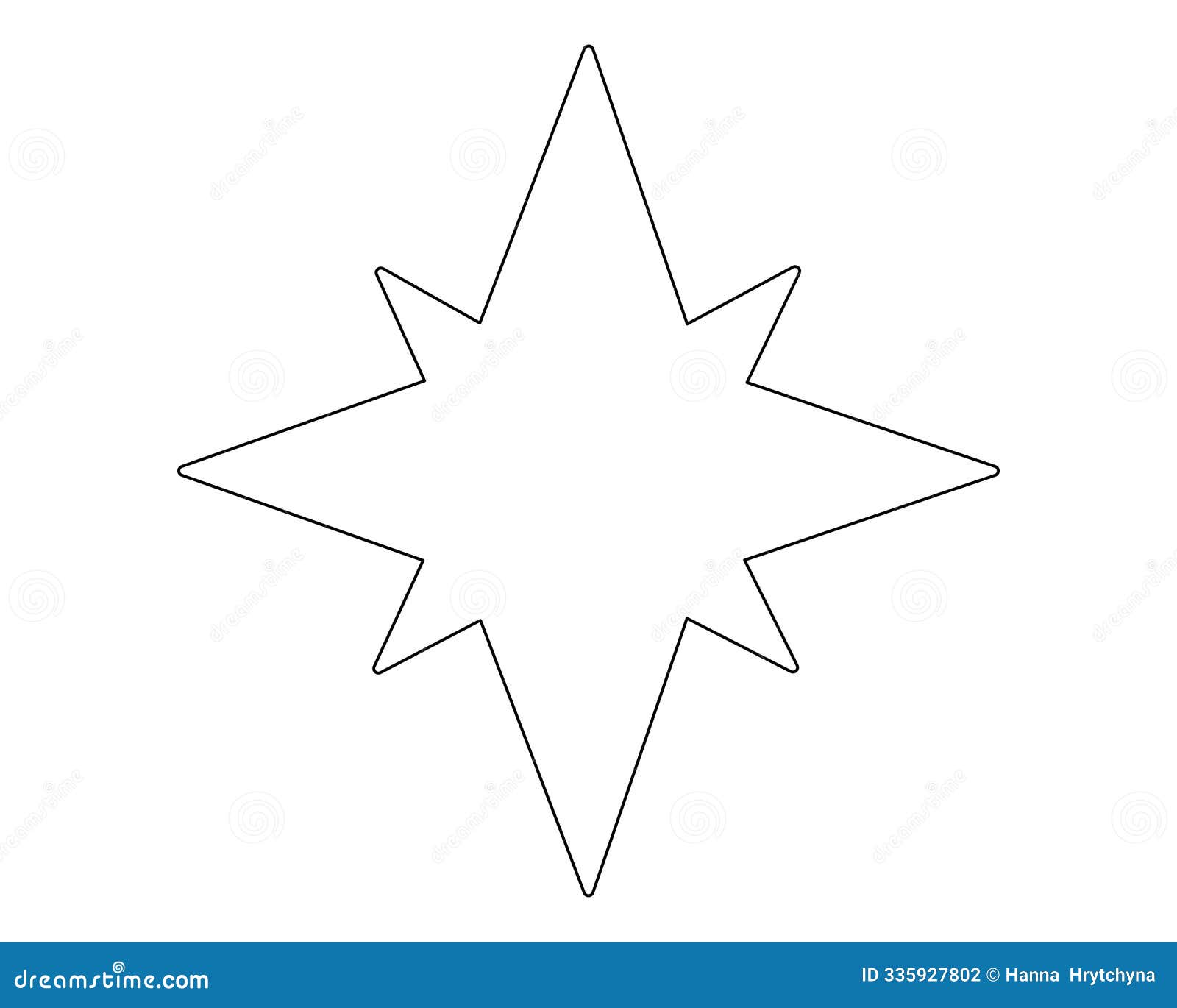 Eight-pointed Star Sketch - Vector Linear Image for Logo, Pictogram or ...